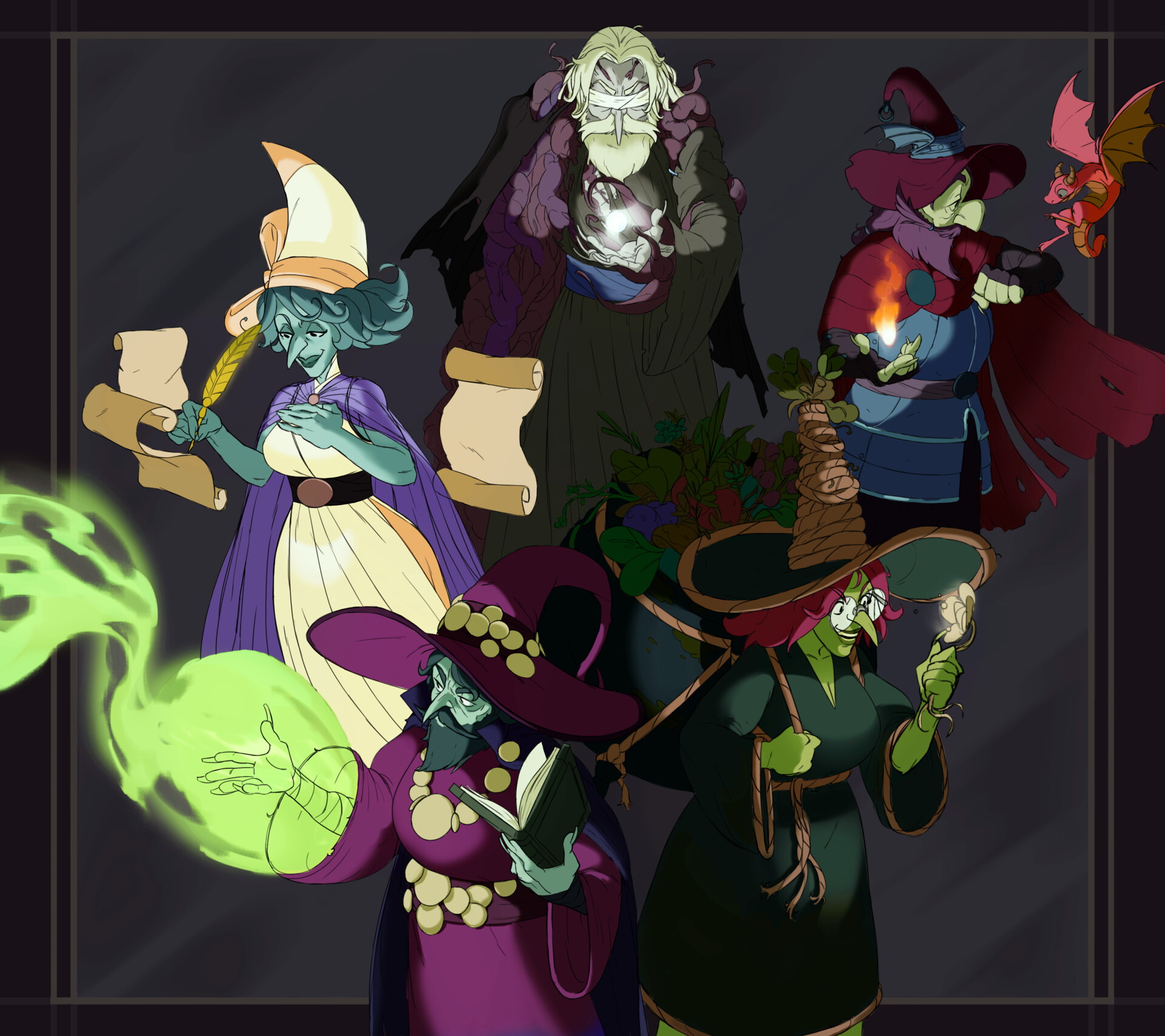 ArtStation - Adventuring group of wizards.