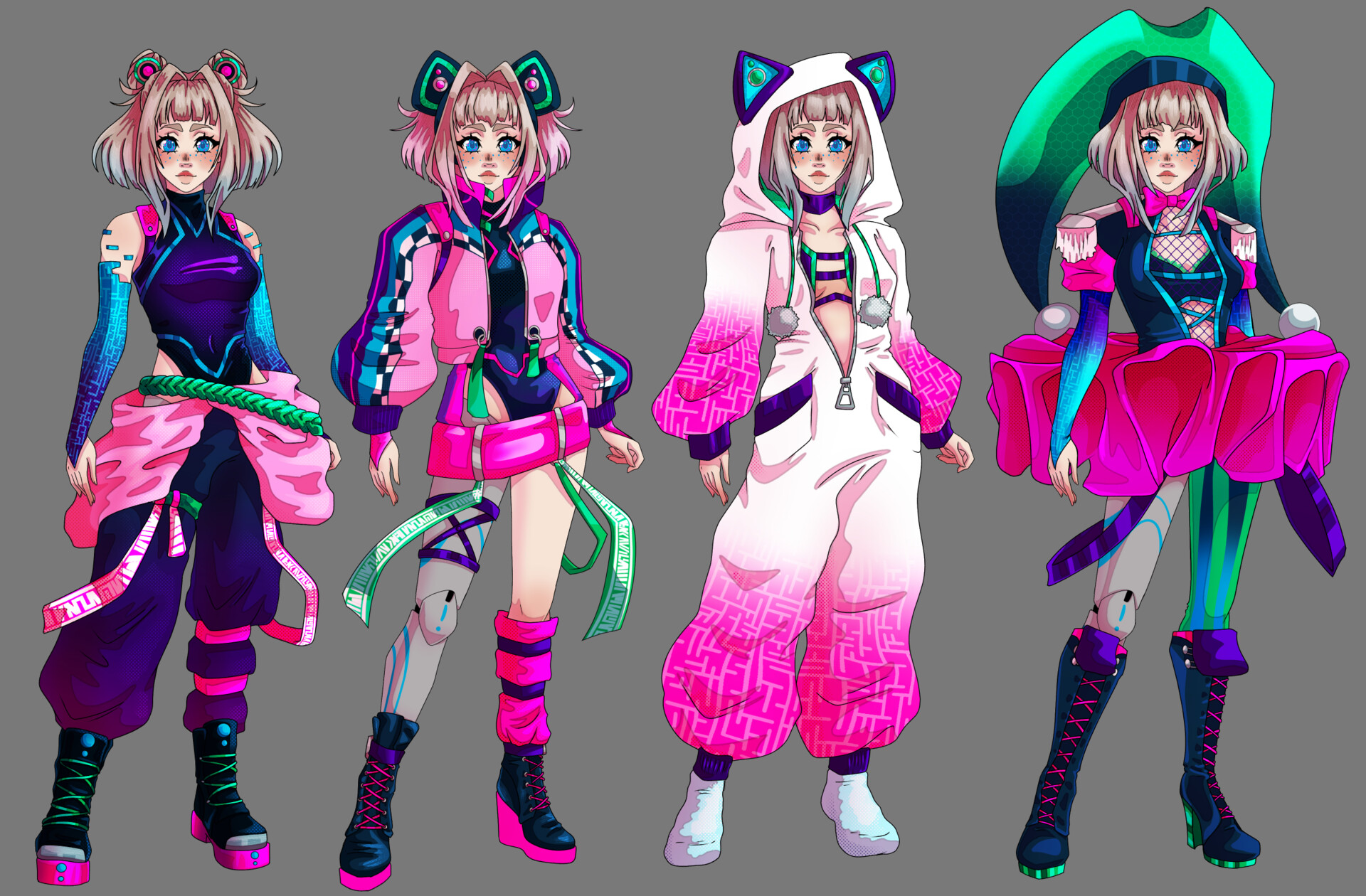 ArtStation - Kuzu VTuber Outfit Designs