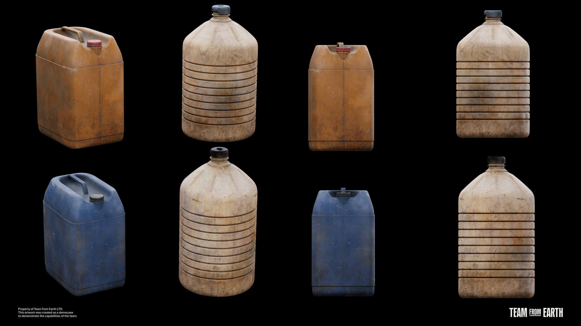 TEAM FROM EARTH - Realistic Industrial Cart with Water and Fuel Containers