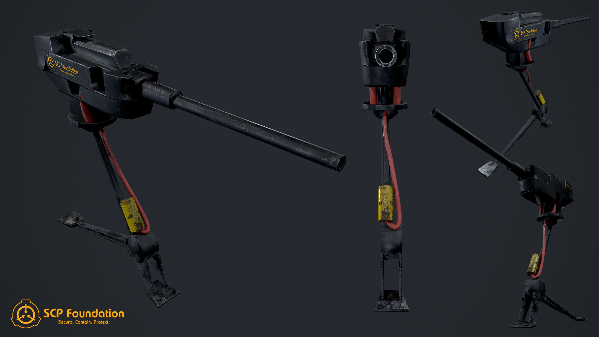 ArtStation - Sentry gun of SCP foundation secret facility