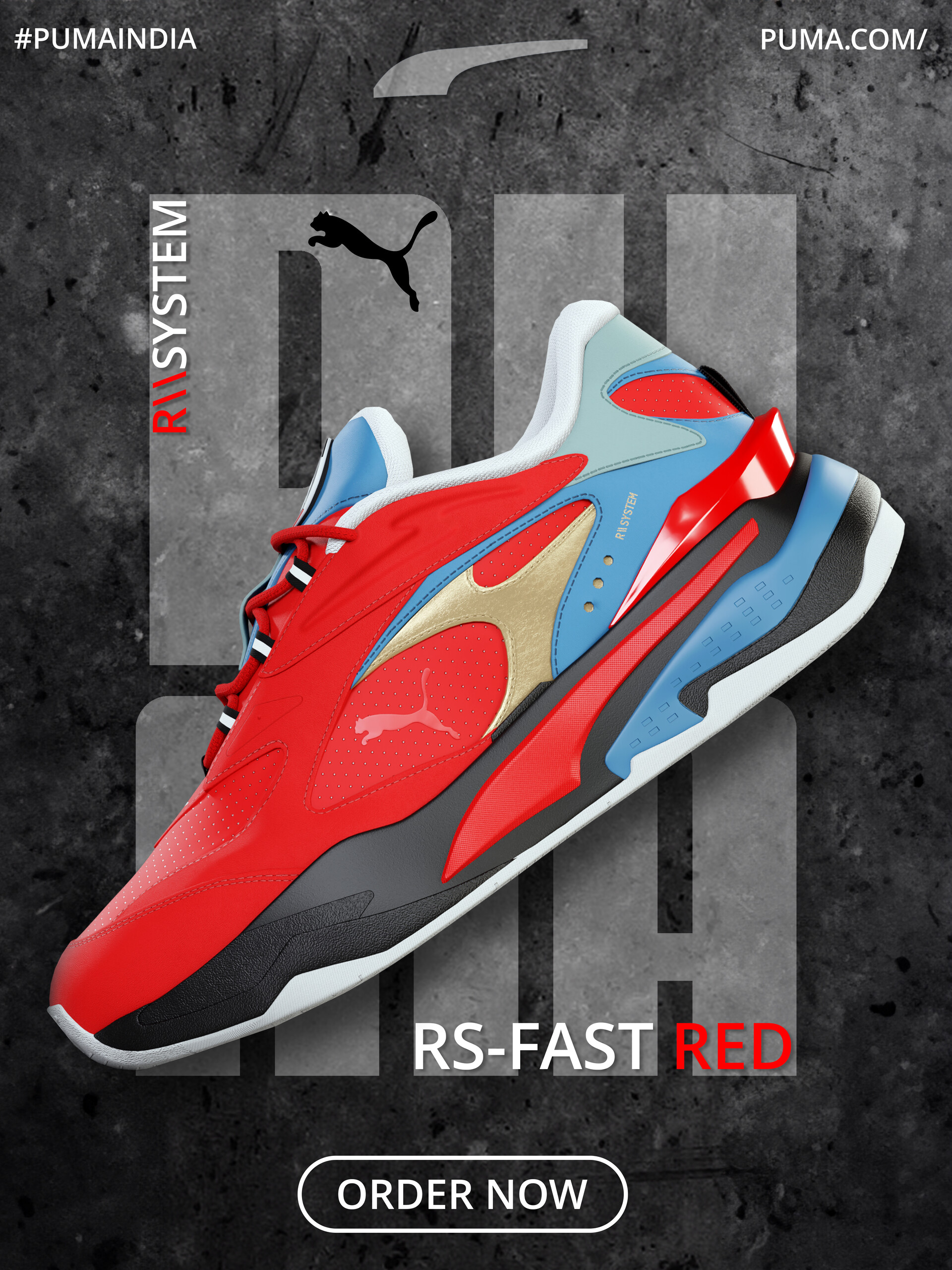 ArtStation - Puma Rs-Fast- RED Shoe