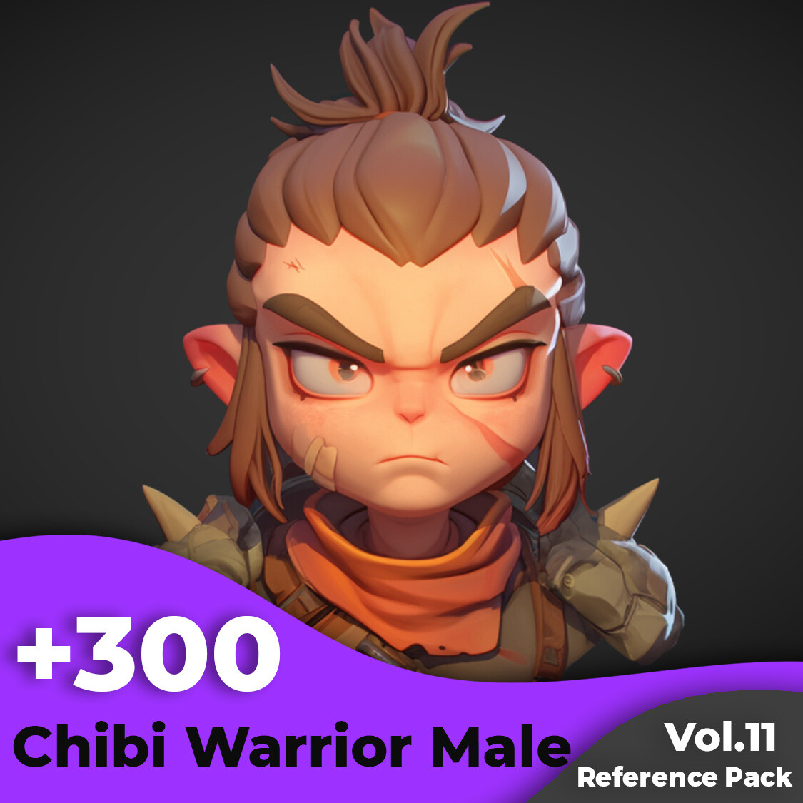 3D Head Sculpt References in 4K - Tika Art - +300 Chibi Warrior Male ...
