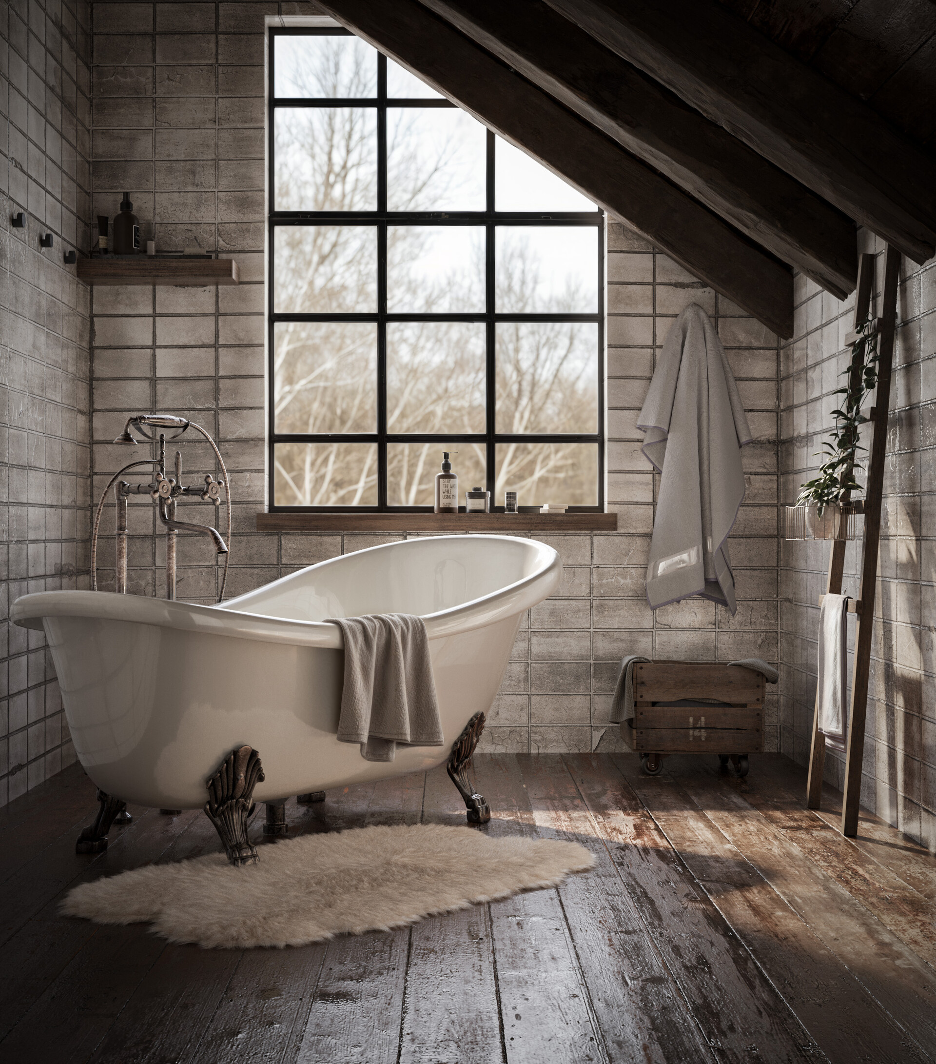 ArtStation - Rustic Bathroom