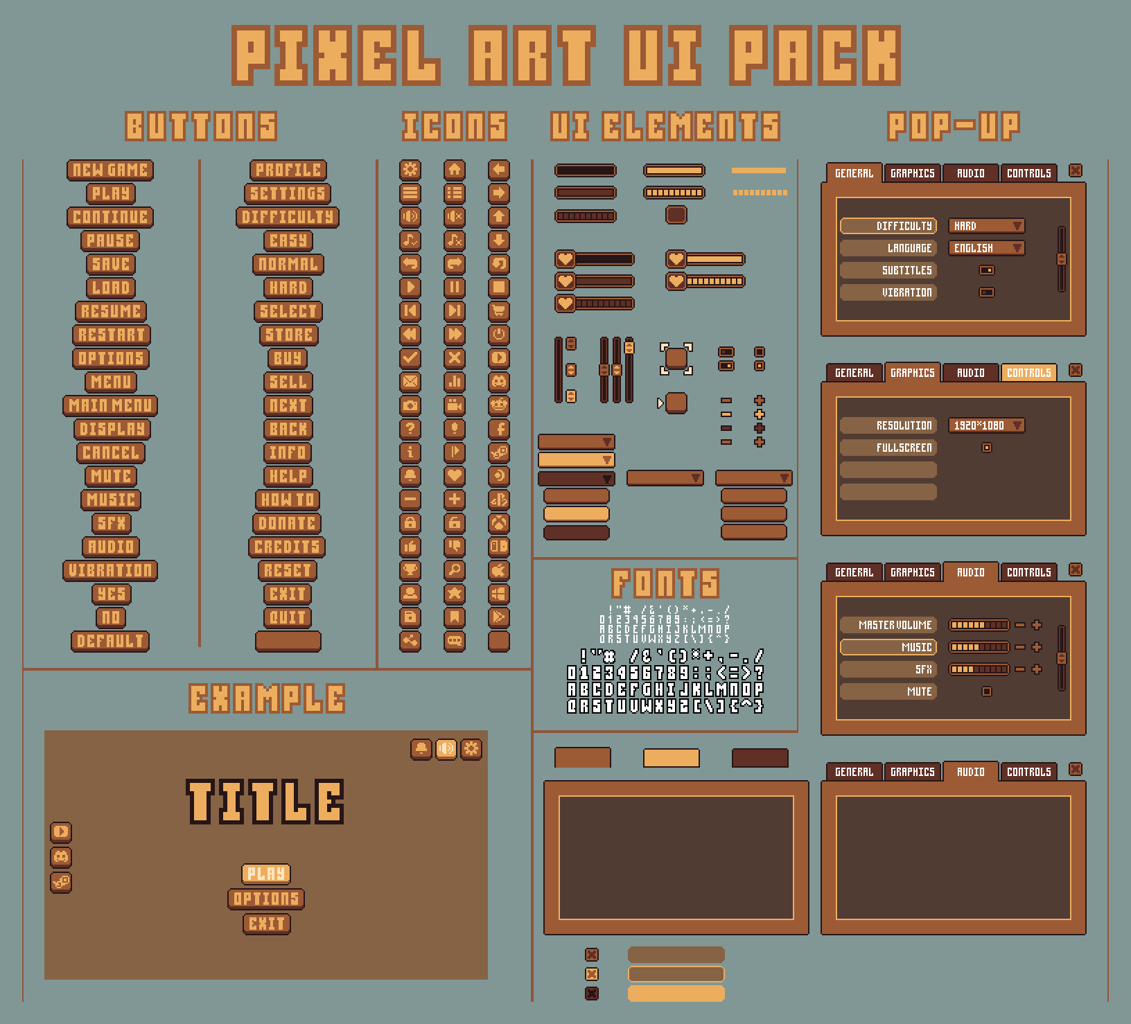 ArtStation - Cute Pixel Art UI Pack