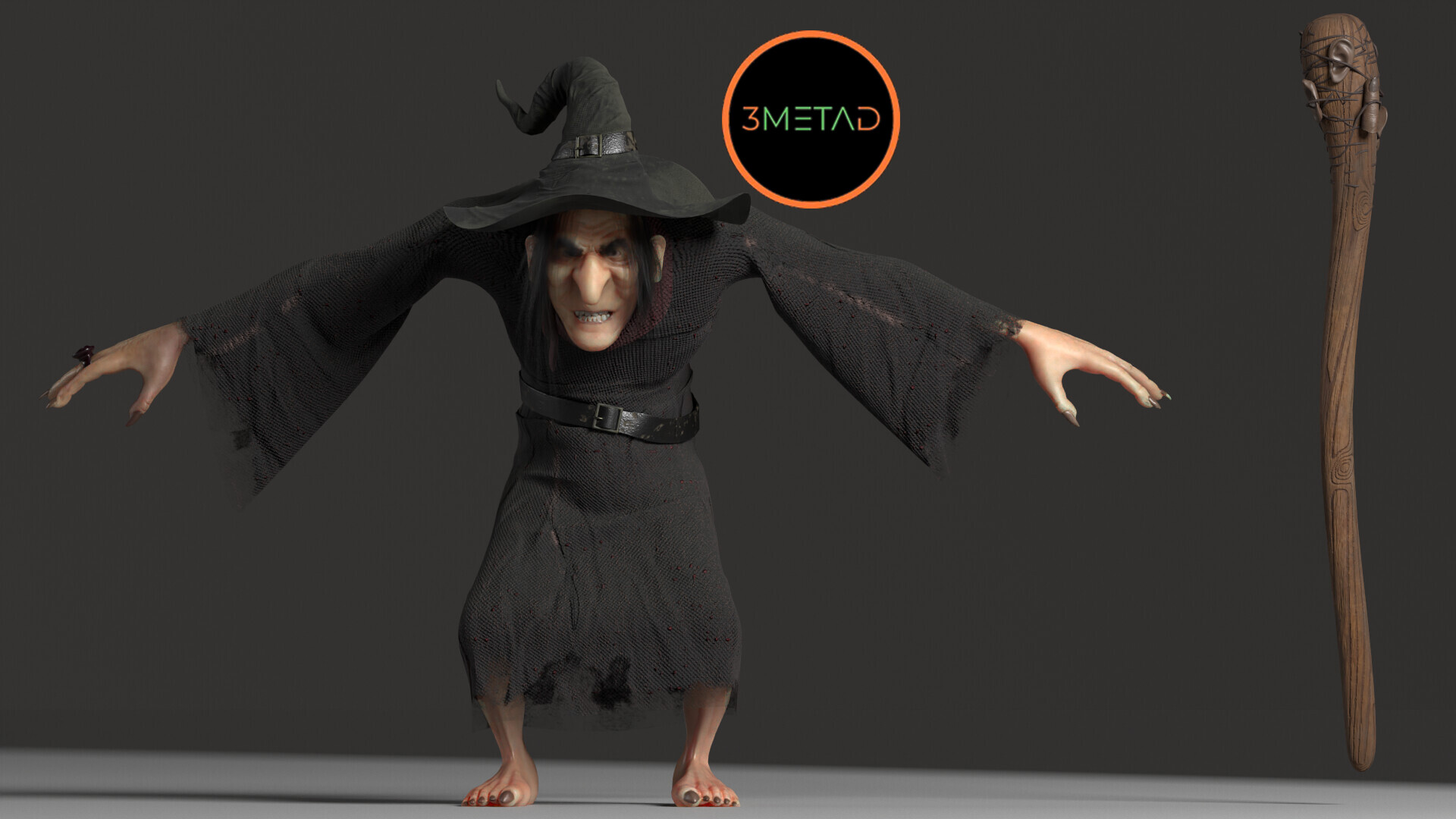 ArtStation - Stylized witch with magic staff game character