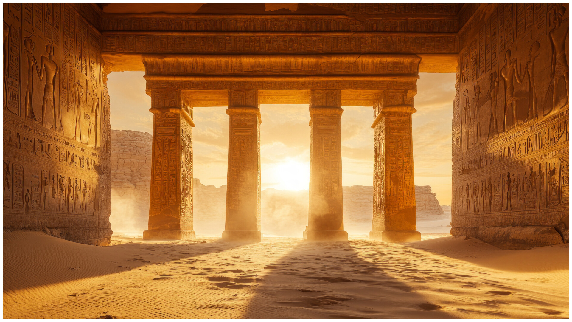 Isabelle ¥¥ - 500 CINEMATIC VIEW OF AN ANCIENT DESERT TEMPLE