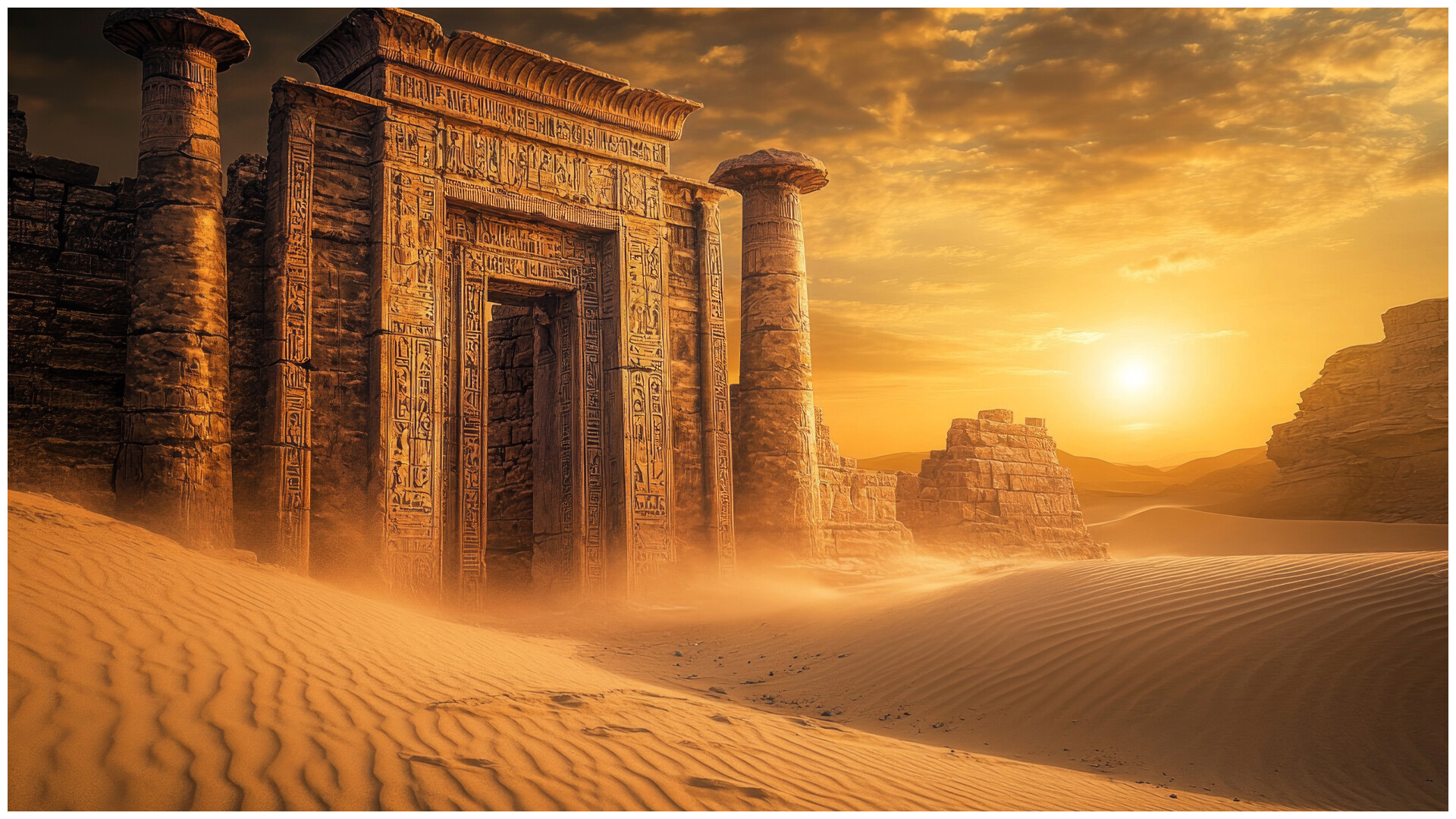 Isabelle ¥¥ - 500 CINEMATIC VIEW OF AN ANCIENT DESERT TEMPLE