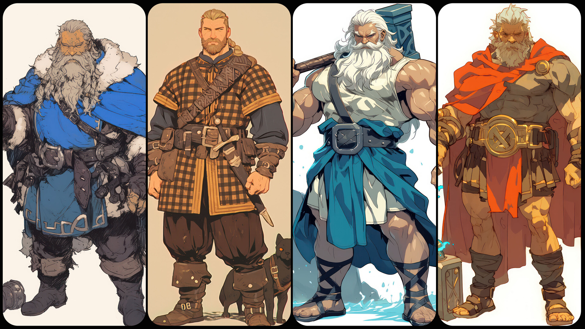 Ferial Studio - 🔹220 Scandinavian God - Cartoon Character Reference ...