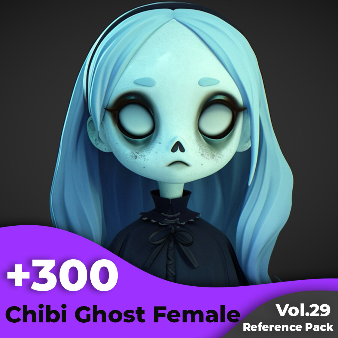 3D Head Sculpt References in 4K - Tika Art - +300 Chibi Ghost Female ...
