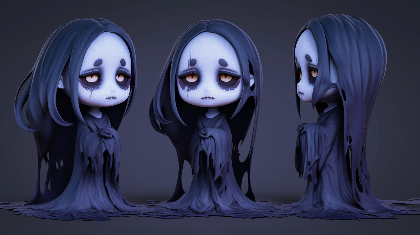 3D Head Sculpt References in 4K - Tika Art - +300 Chibi Ghost Female ...