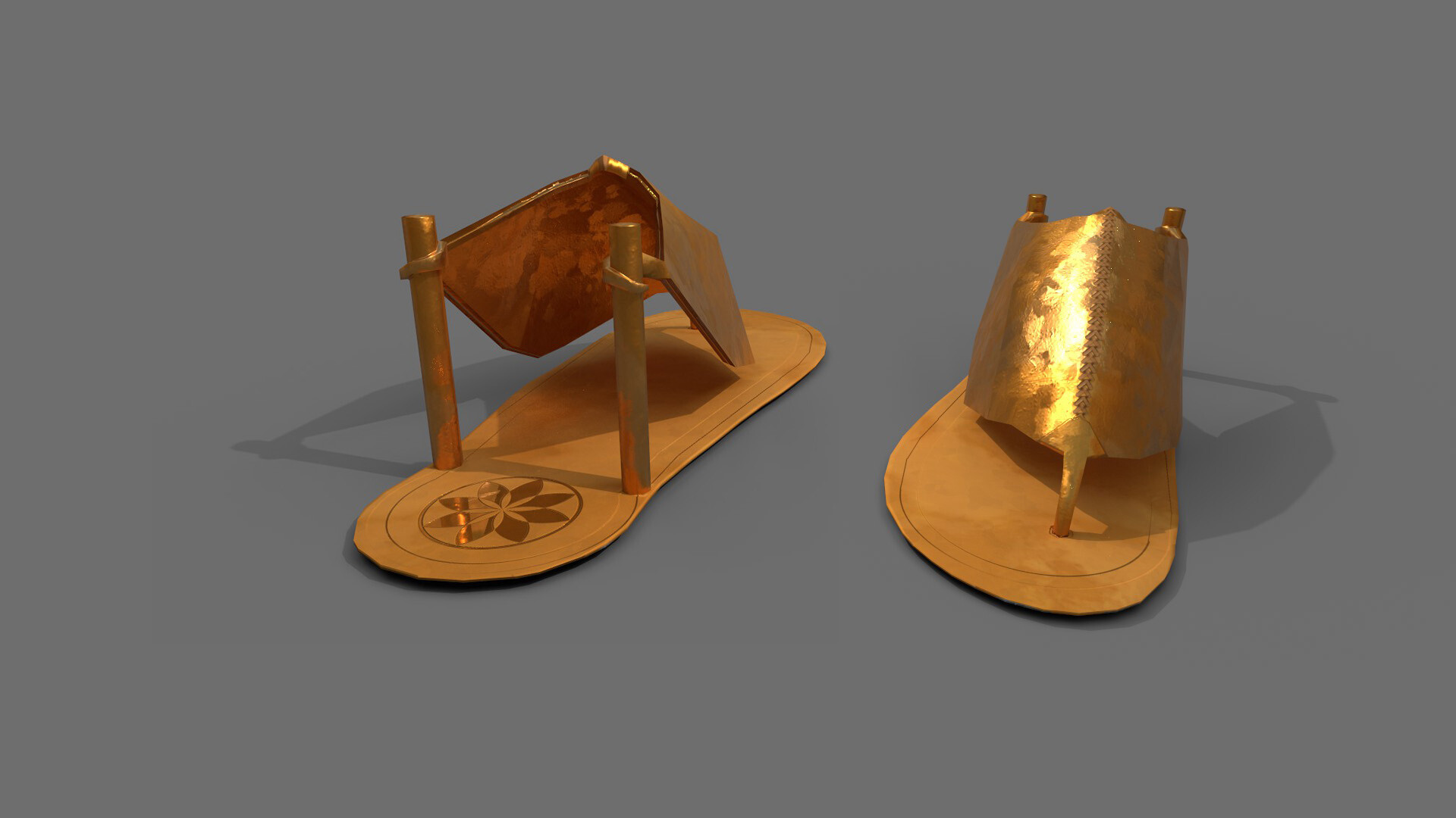 ArtStation - LowPoly Realistic Sandal Study