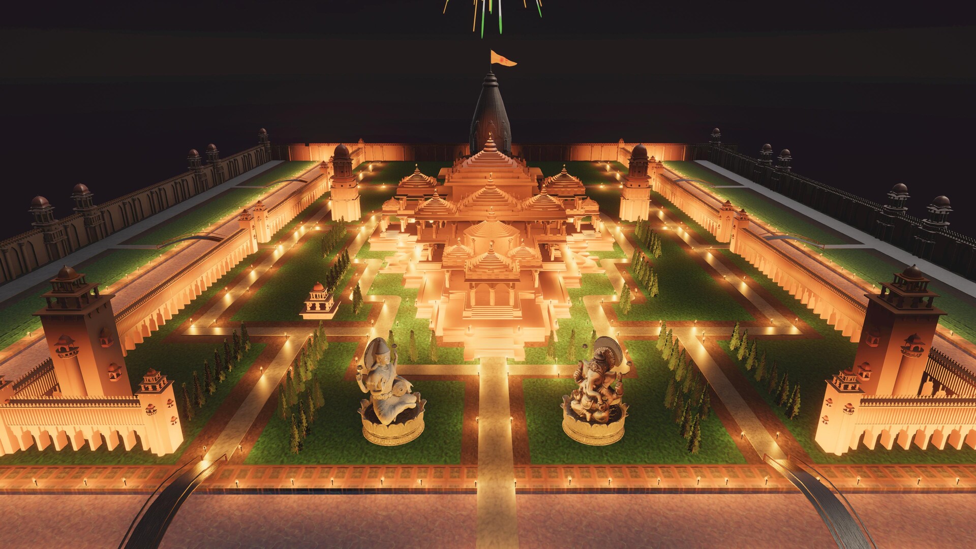 ArtStation - Ram mandir in Metaverse - Night View