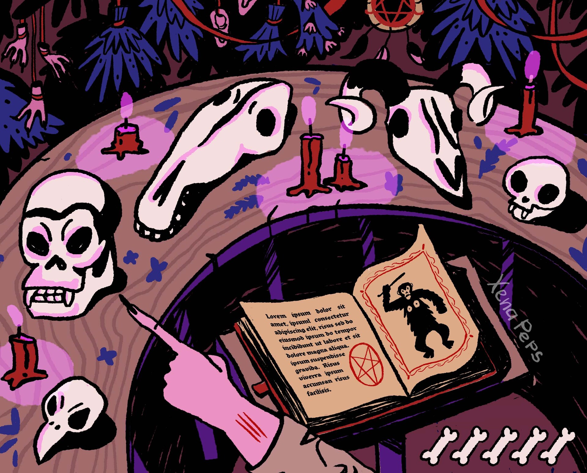 ArtStation - Hexes, bones, and forbidden spells – my take on a witch-themed game