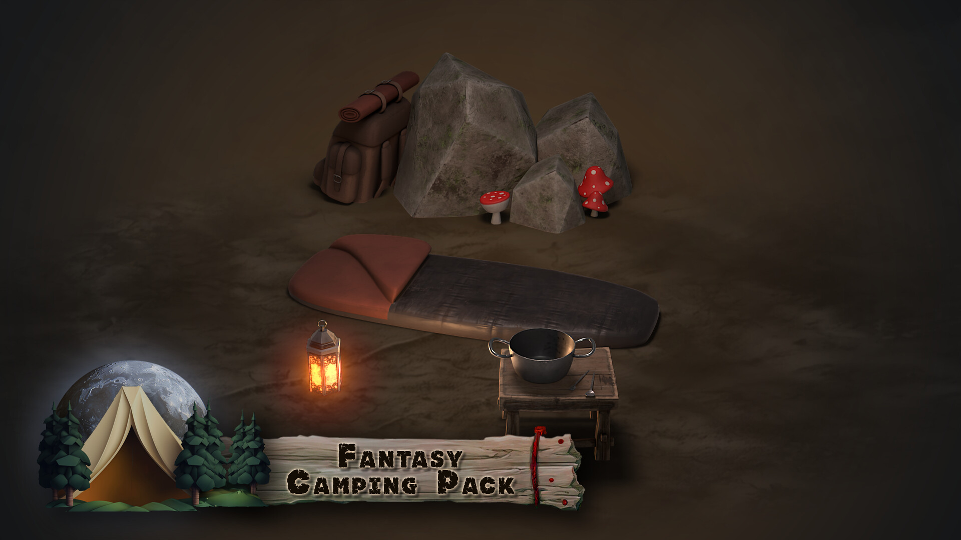 3D Tudor - 3DT Fantasy Forest Camp Environment Pack for Blender & Game Design | 3D Asset Pack