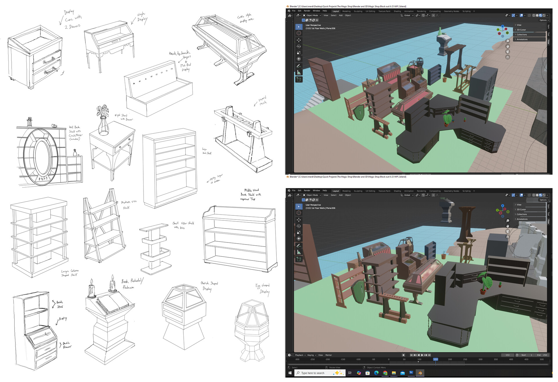 Adam Brown - Magic Shoppe and Blender Practice 2023 WIP (unfinished play project)