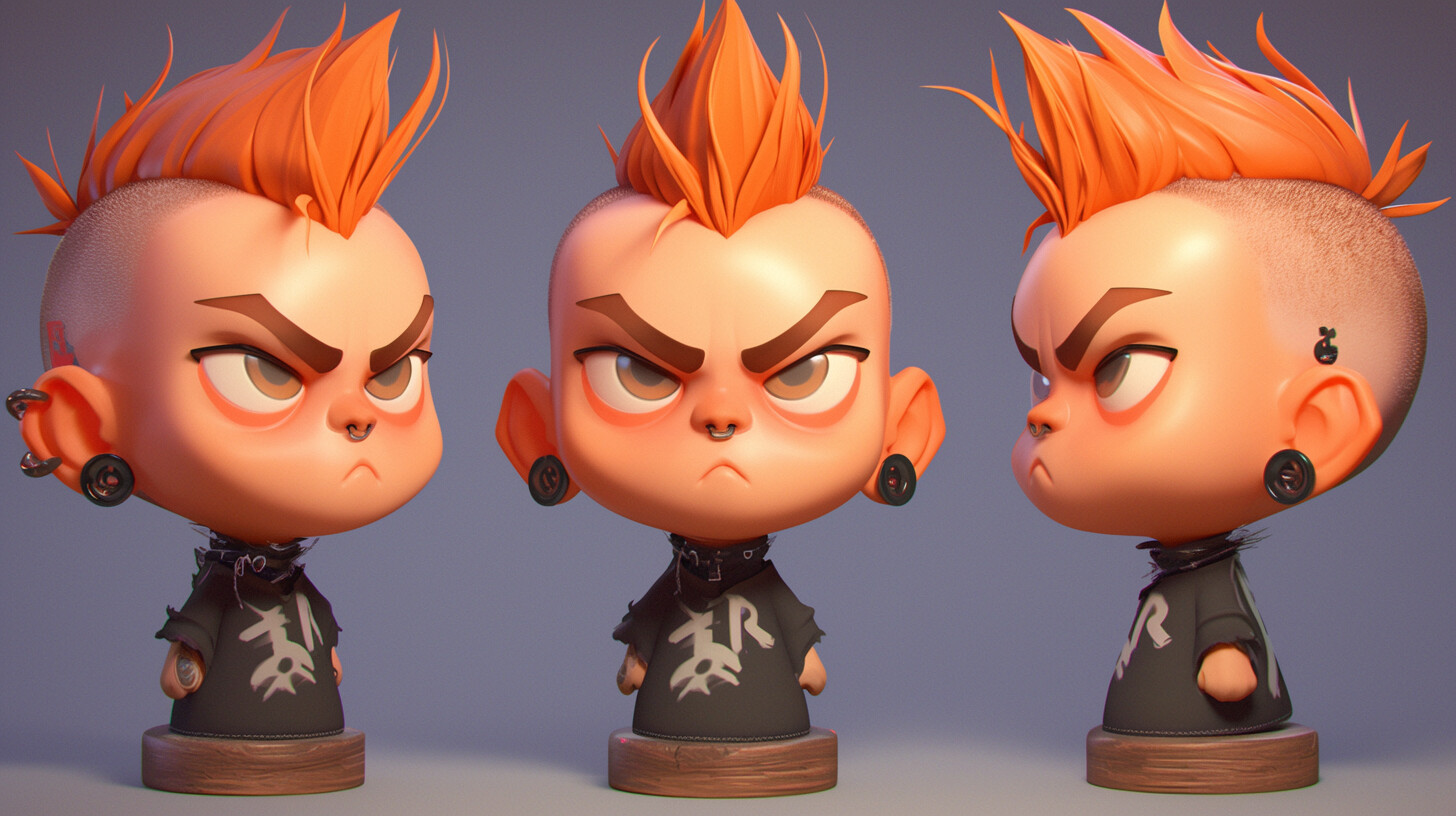 3D Head Sculpt References in 4K - Tika Art - +300 Chibi Rockstar Male ...