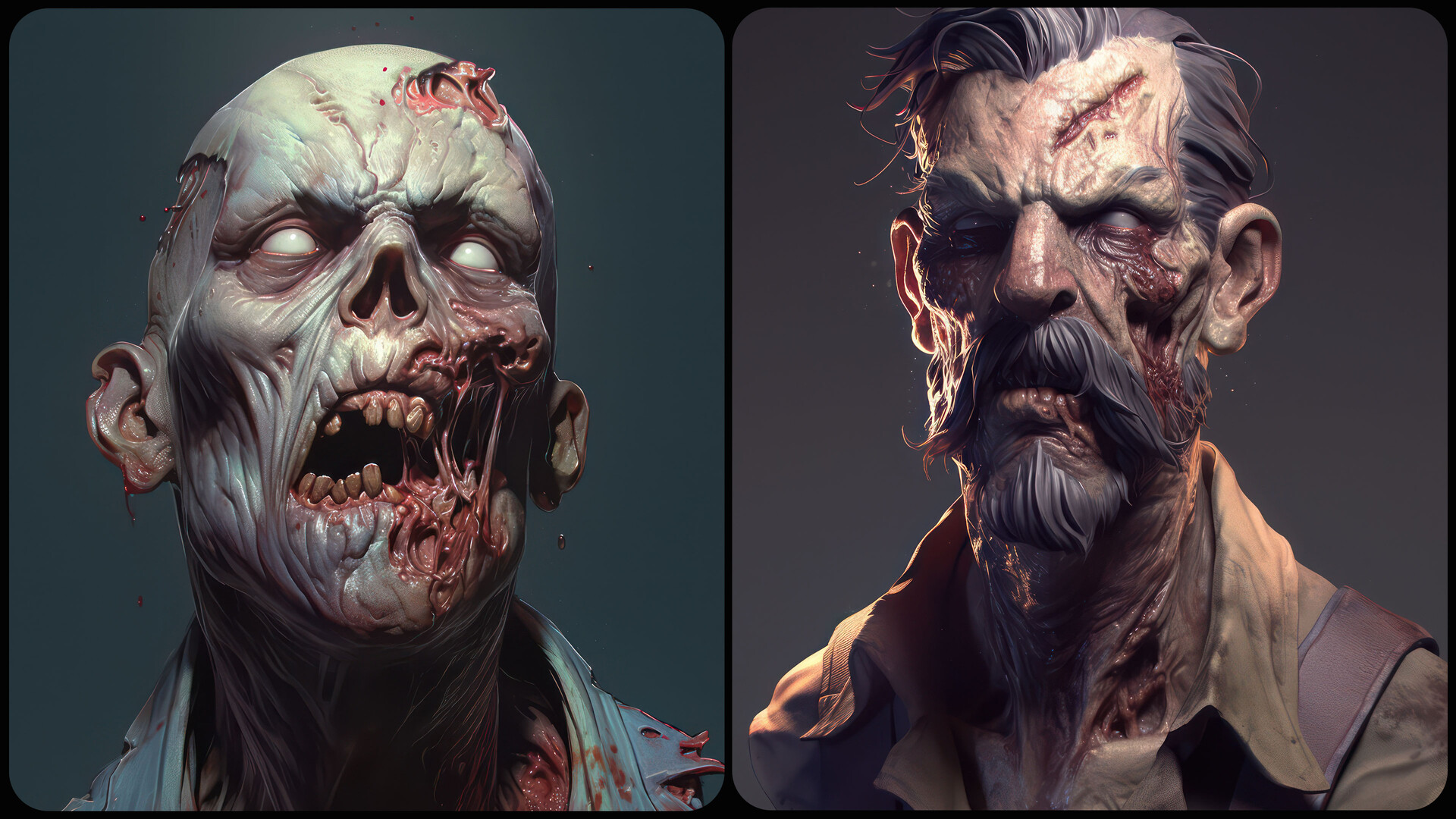 Ferial Studio - 🔹240 Zombie - Head Model Reference Image Pack v.107 |4K|