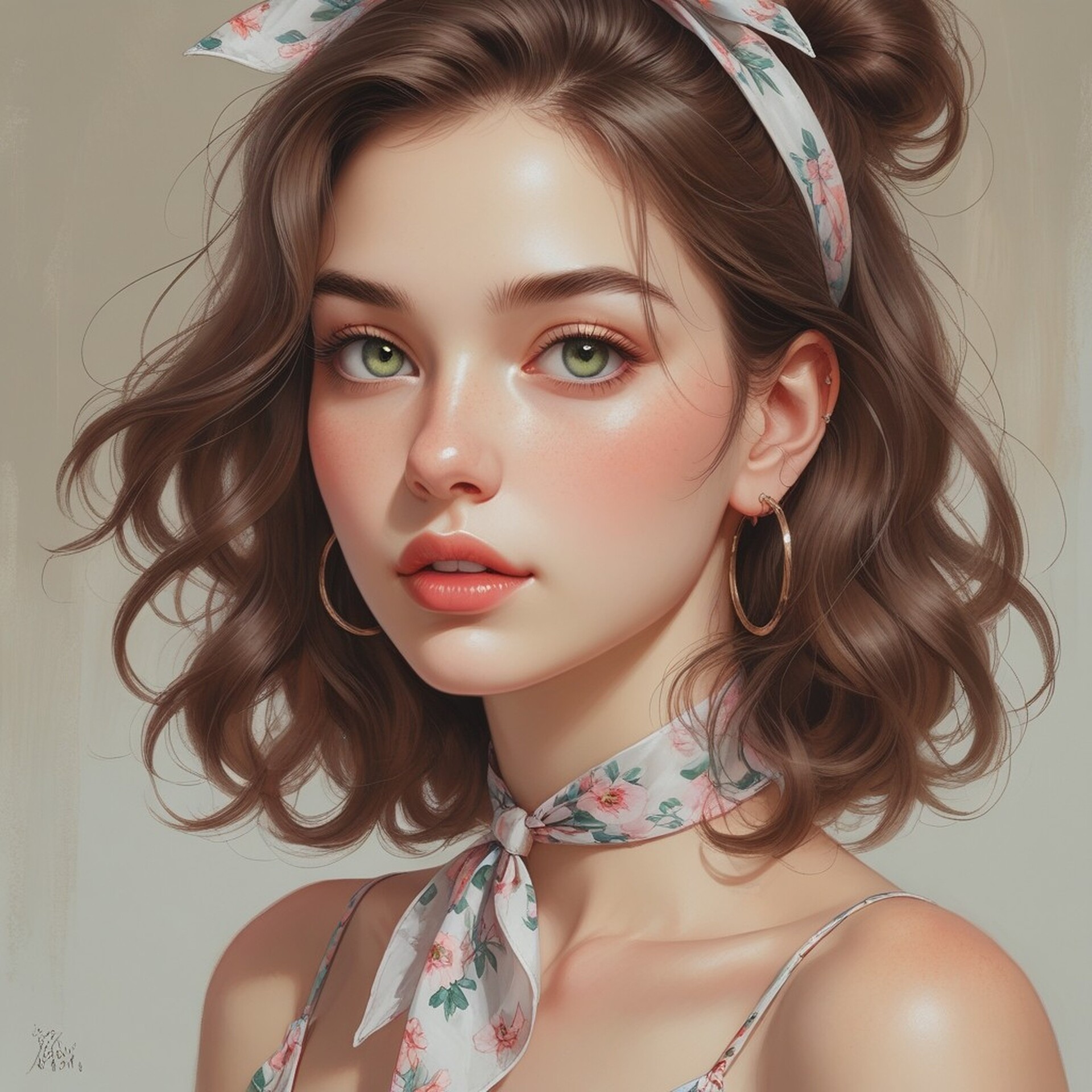 ArtStation - Floral Charm – Digital Portrait of a Girl