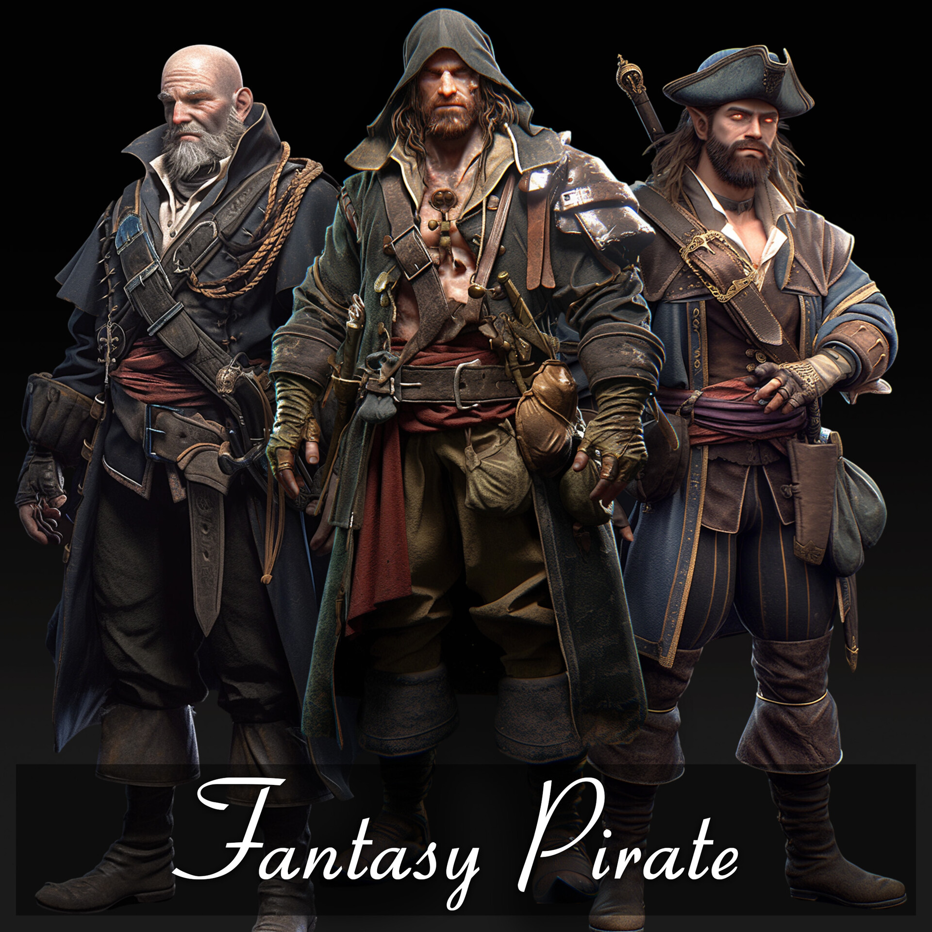 ArtStation - 500 Fantasy Male Pirate (Full Body) - Character Reference ...