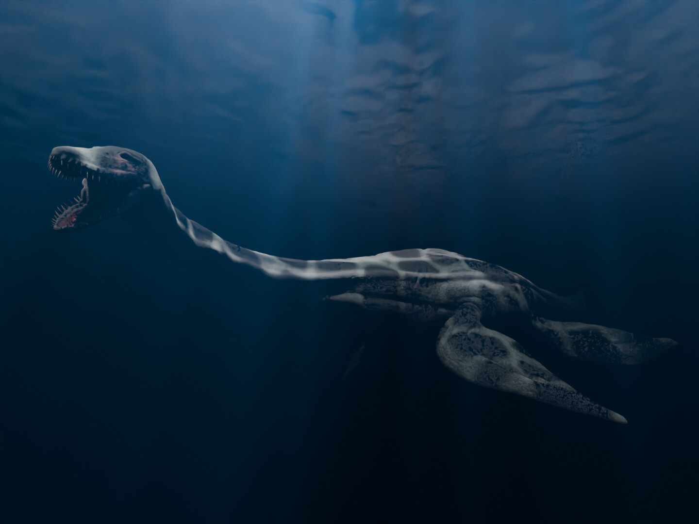 ArtStation - Lone Plesiosaur Roaming the Deep