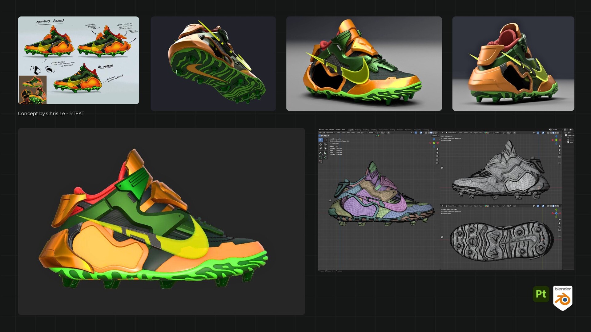 David Caro - blenderdac - RTFKT Duck Cyber-Cleat Concept