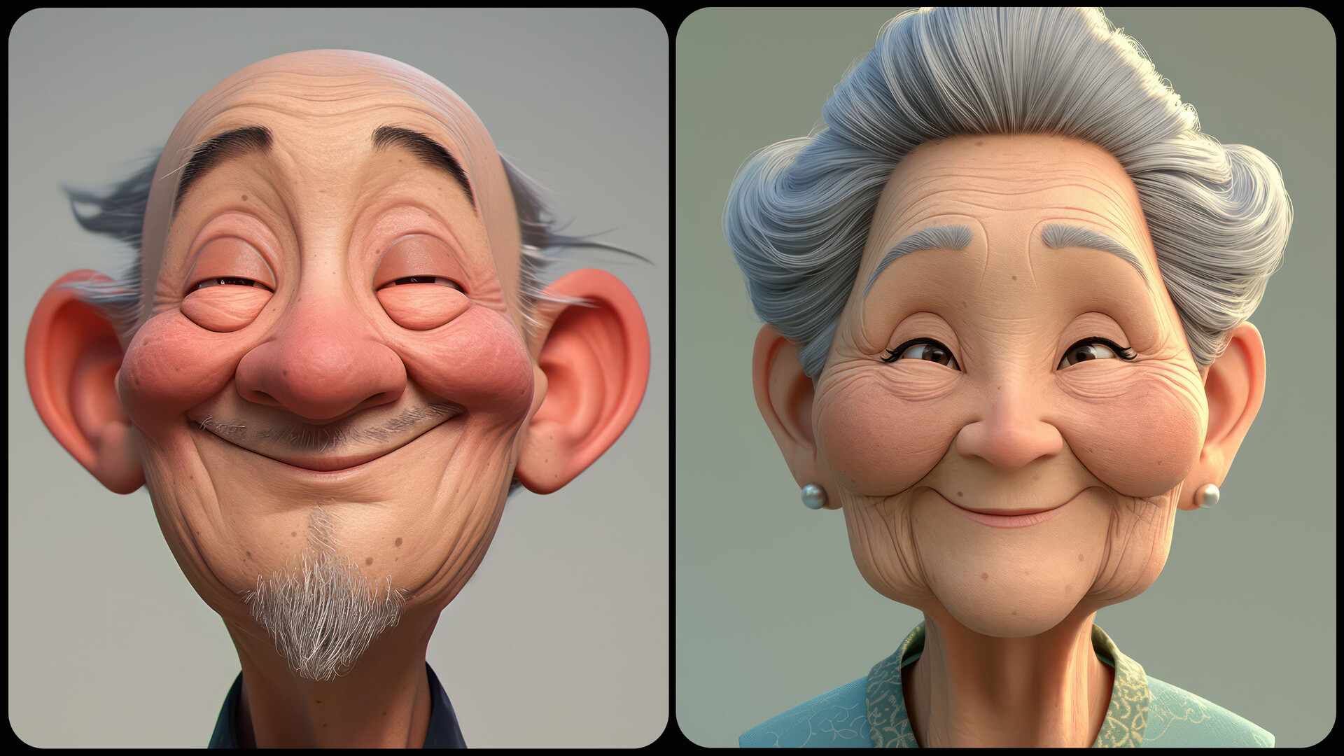 Ferial Studio - 🔹240 Asian Elderly Head Model - Male and Female ...