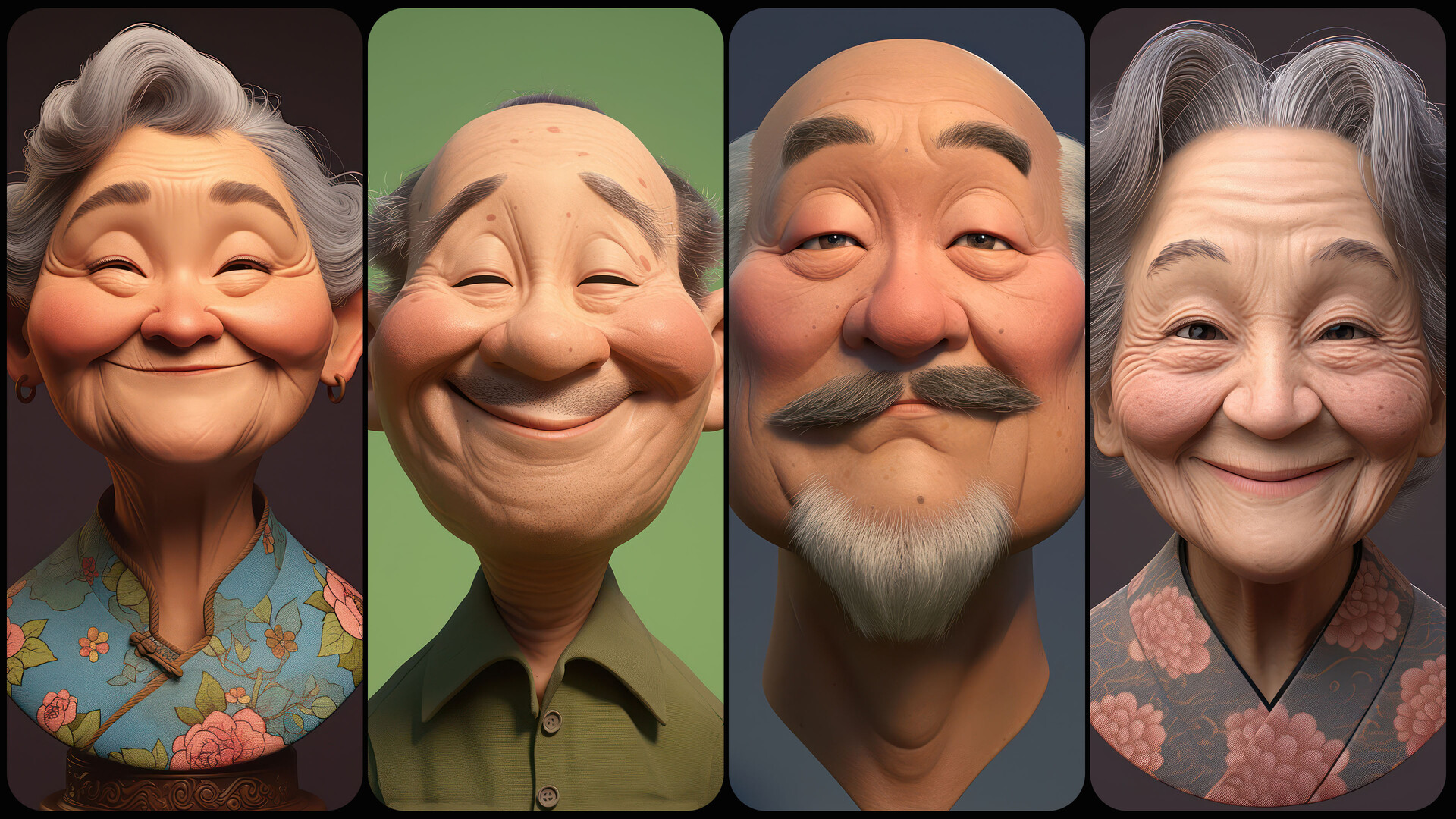 Ferial Studio - 🔹240 Asian Elderly Head Model - Male and Female Reference Image Pack v.111 |4K|