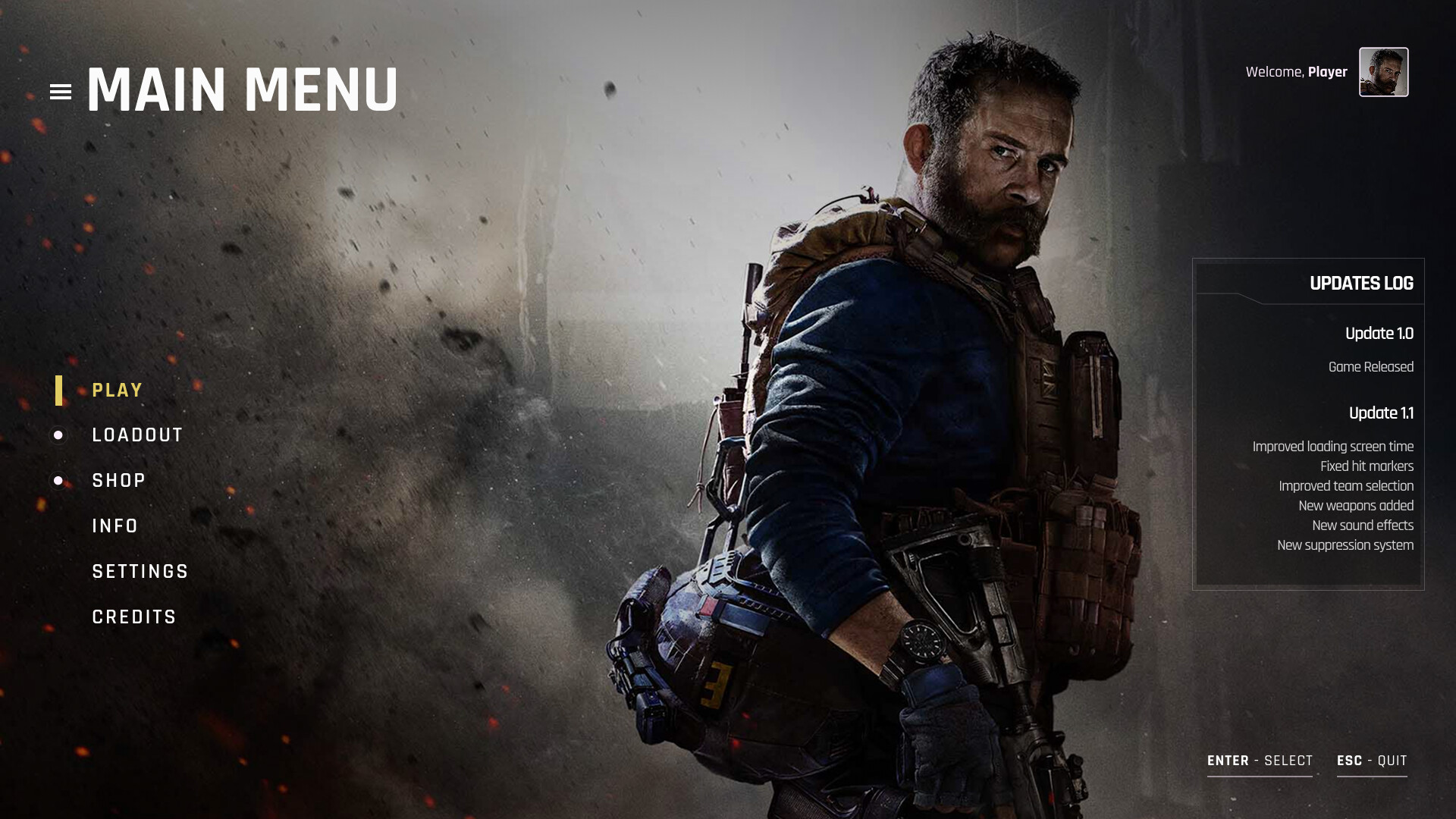 Solys Game User Interface Designer - Call of Duty Inspired Game UI UX Design