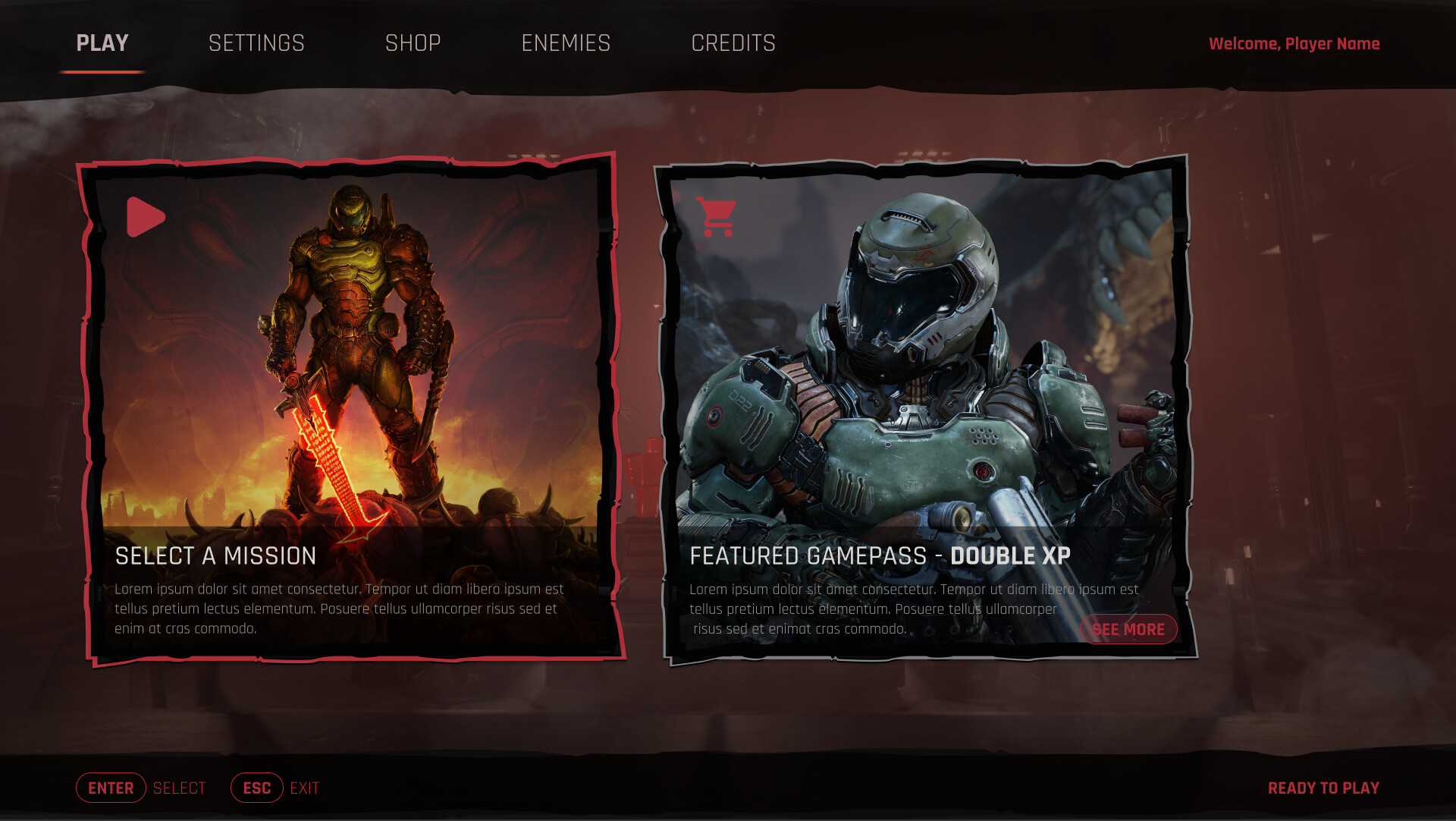 Solys Game User Interface Designer - Doom Inspired Game UI UX Design