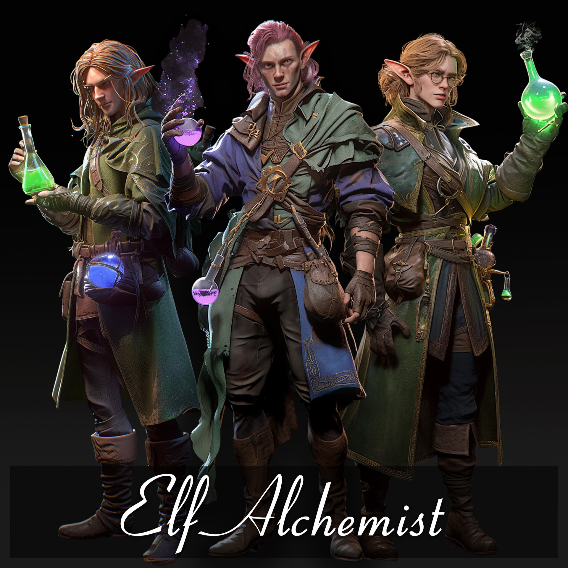 ArtStation - 500 Fantasy Male Elf Alchemist (Full Body) - Character ...