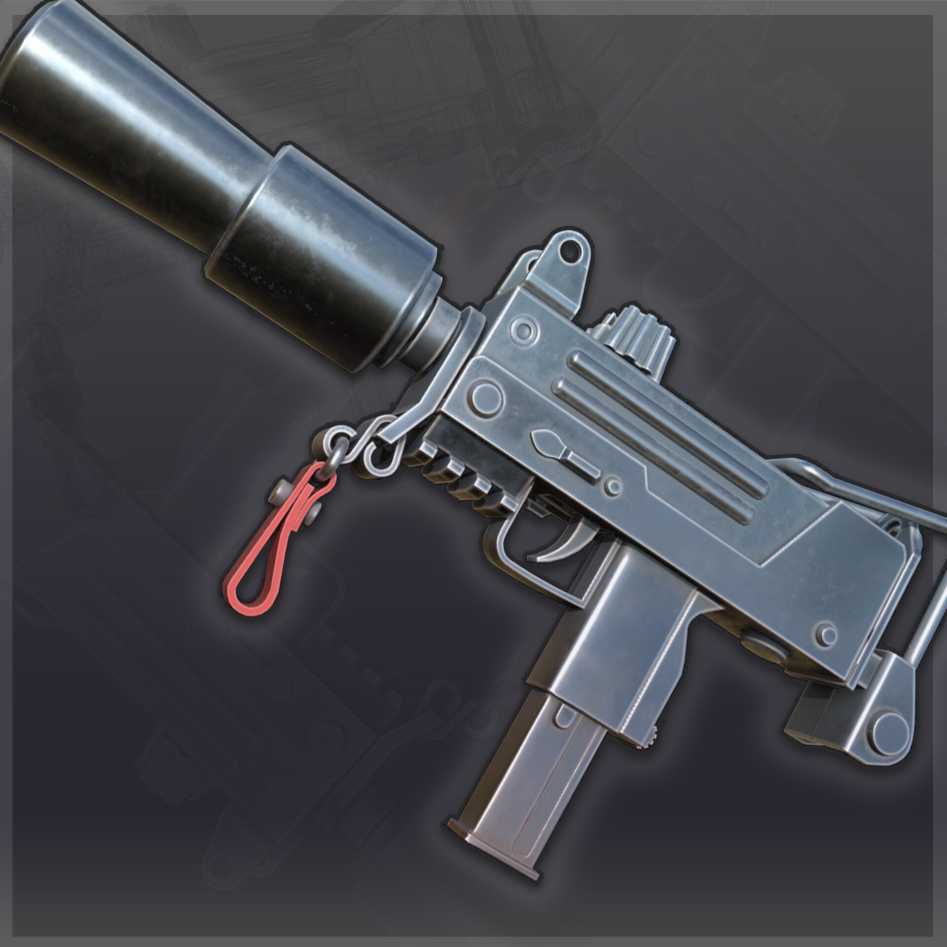 ArtStation - stylized submachine gun