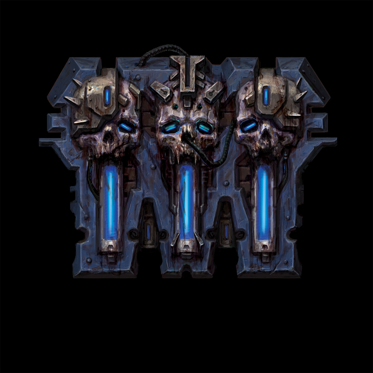 ArtStation - Grimdark cyberpunk skulls design