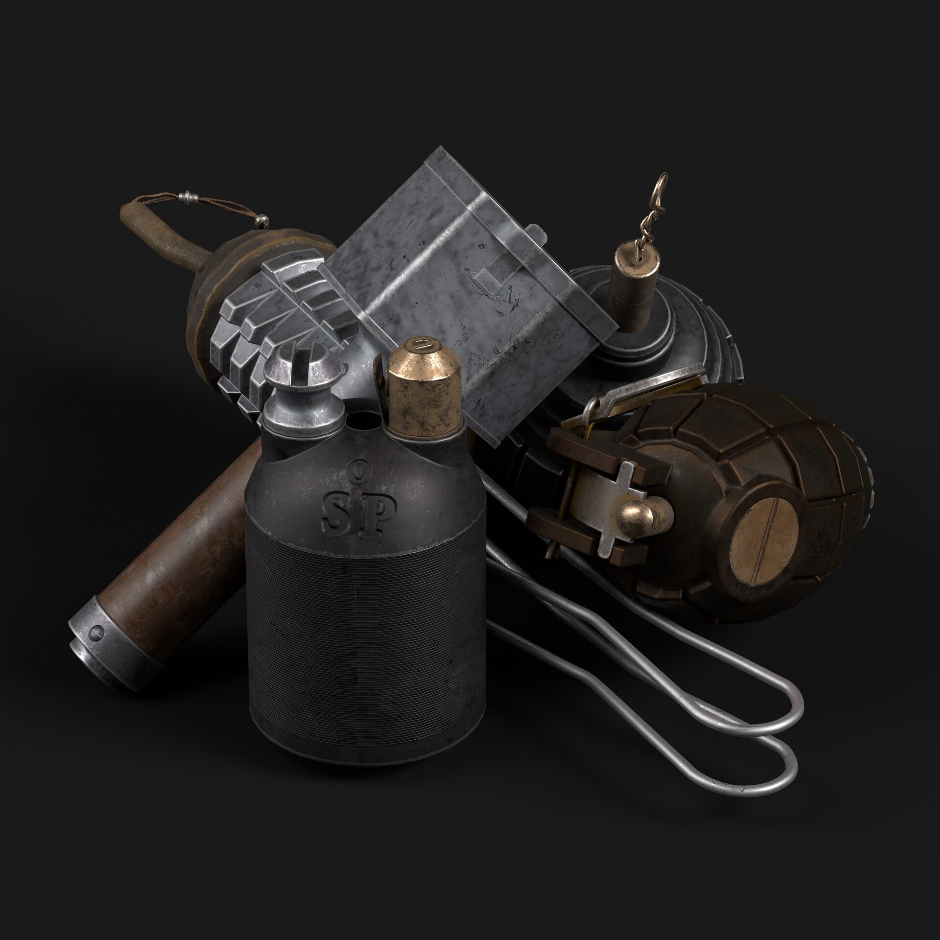 ArtStation - WEAPON - Great War - 5 Hand Grenades
