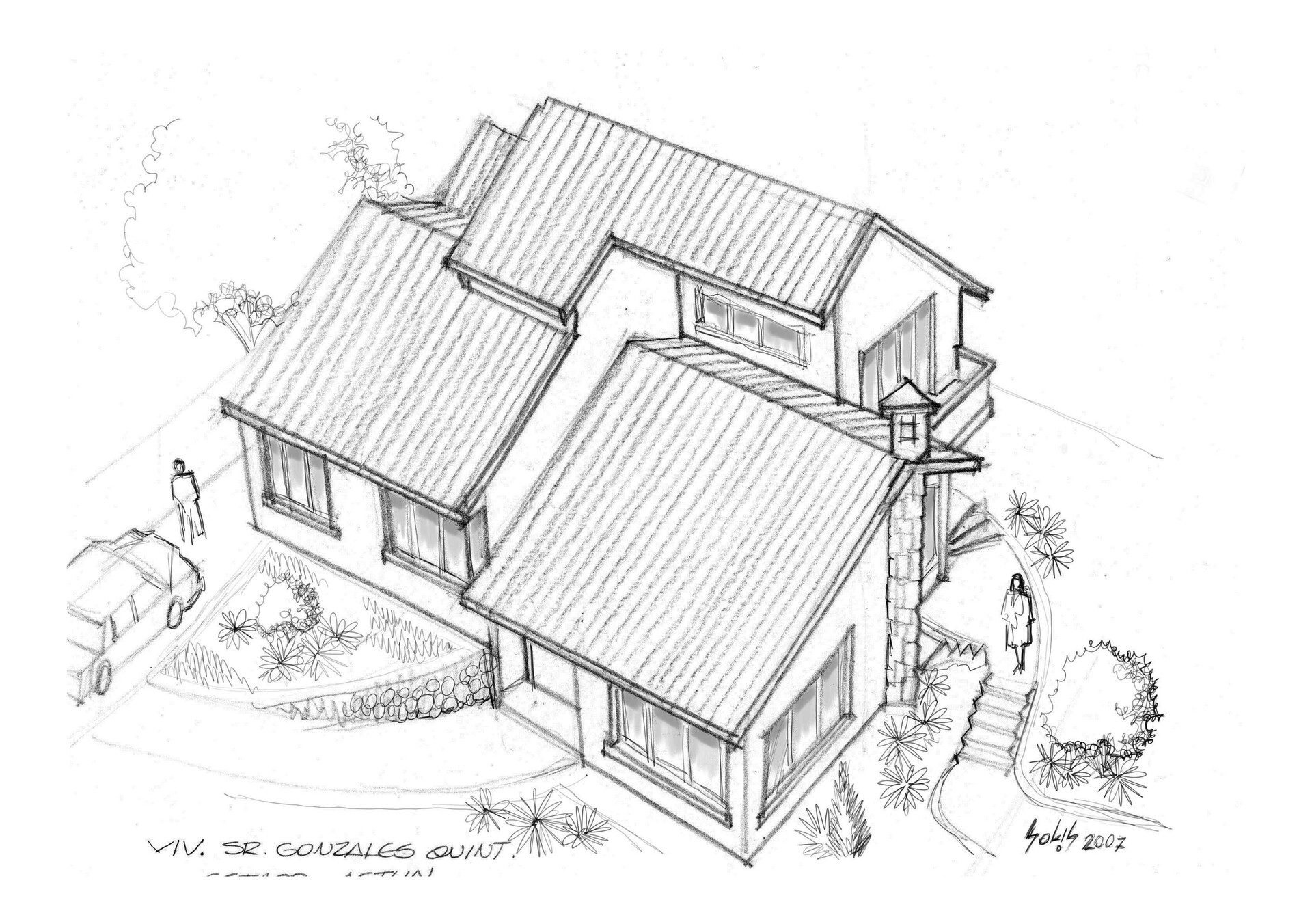 ArtStation - Aerial views of house extension