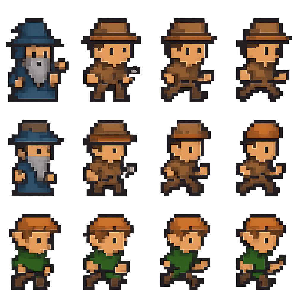 ArtStation - Fantasy Pixel NPC Pack – Wizard, Adventurer, Elf (16x16)