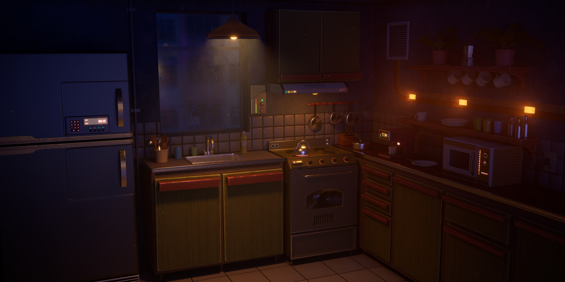 ArtStation - Retro-futuristic Kitchen