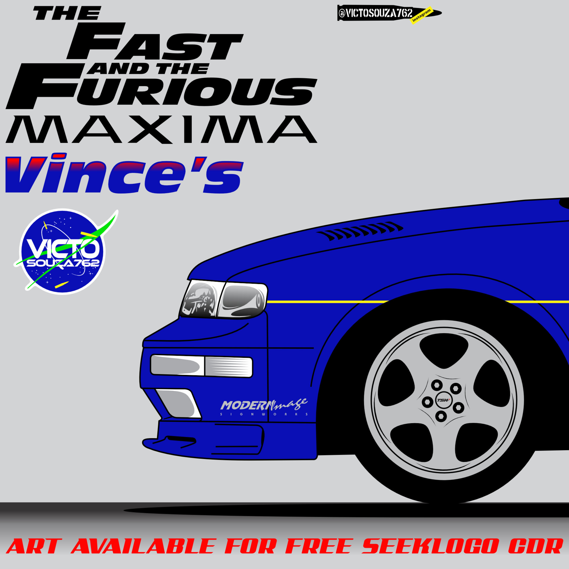 ArtStation - Arte decal nissan maxima Vince's (the fast and the furious)