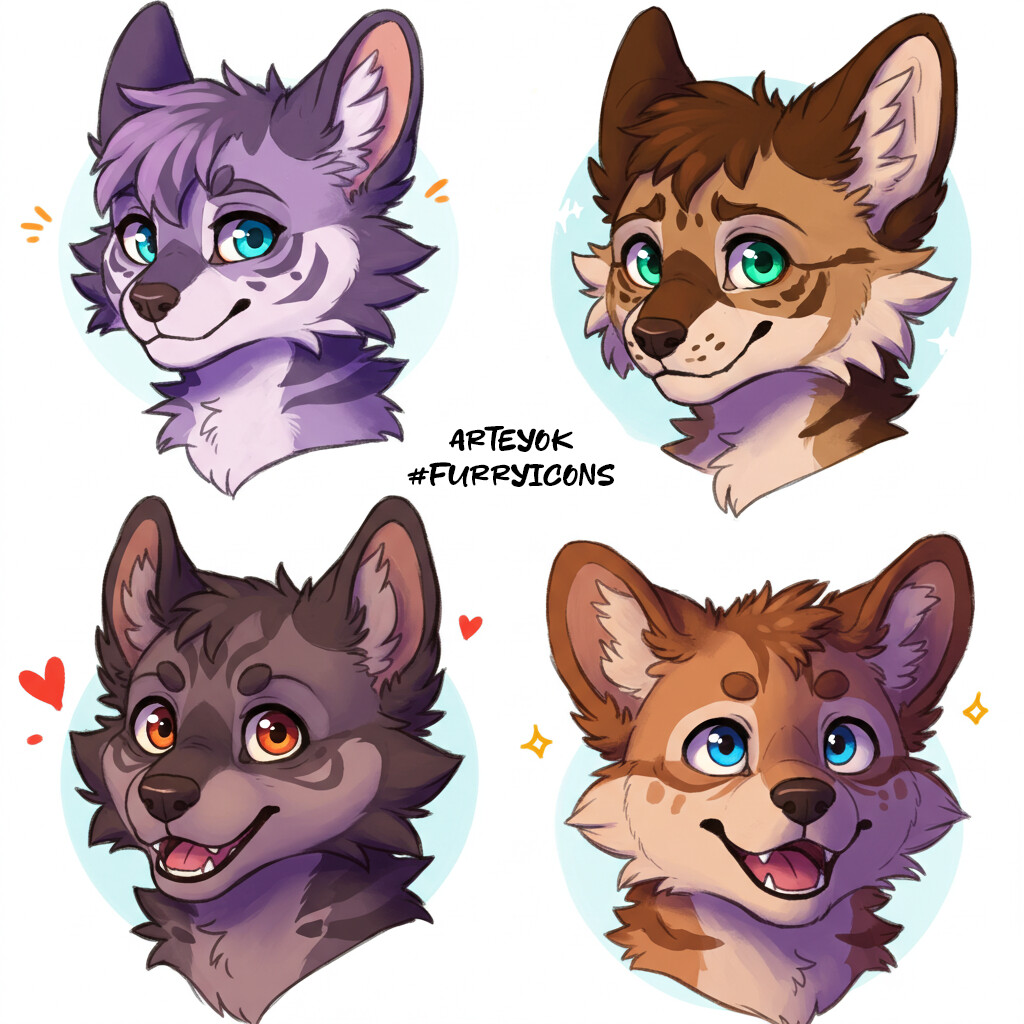 ArtStation - FURRY STYLE DIGITAL ART ICONS (COMMISSIONS)