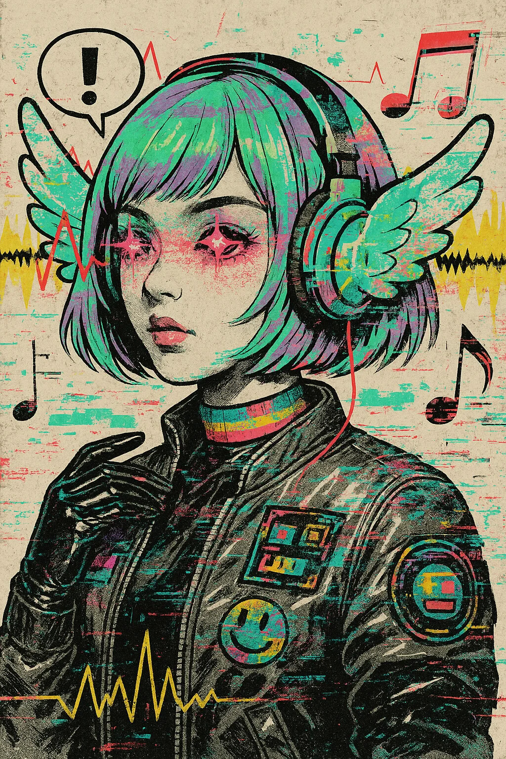 ArtStation - Neon Frequency: A Cyberpunk Audio Angel