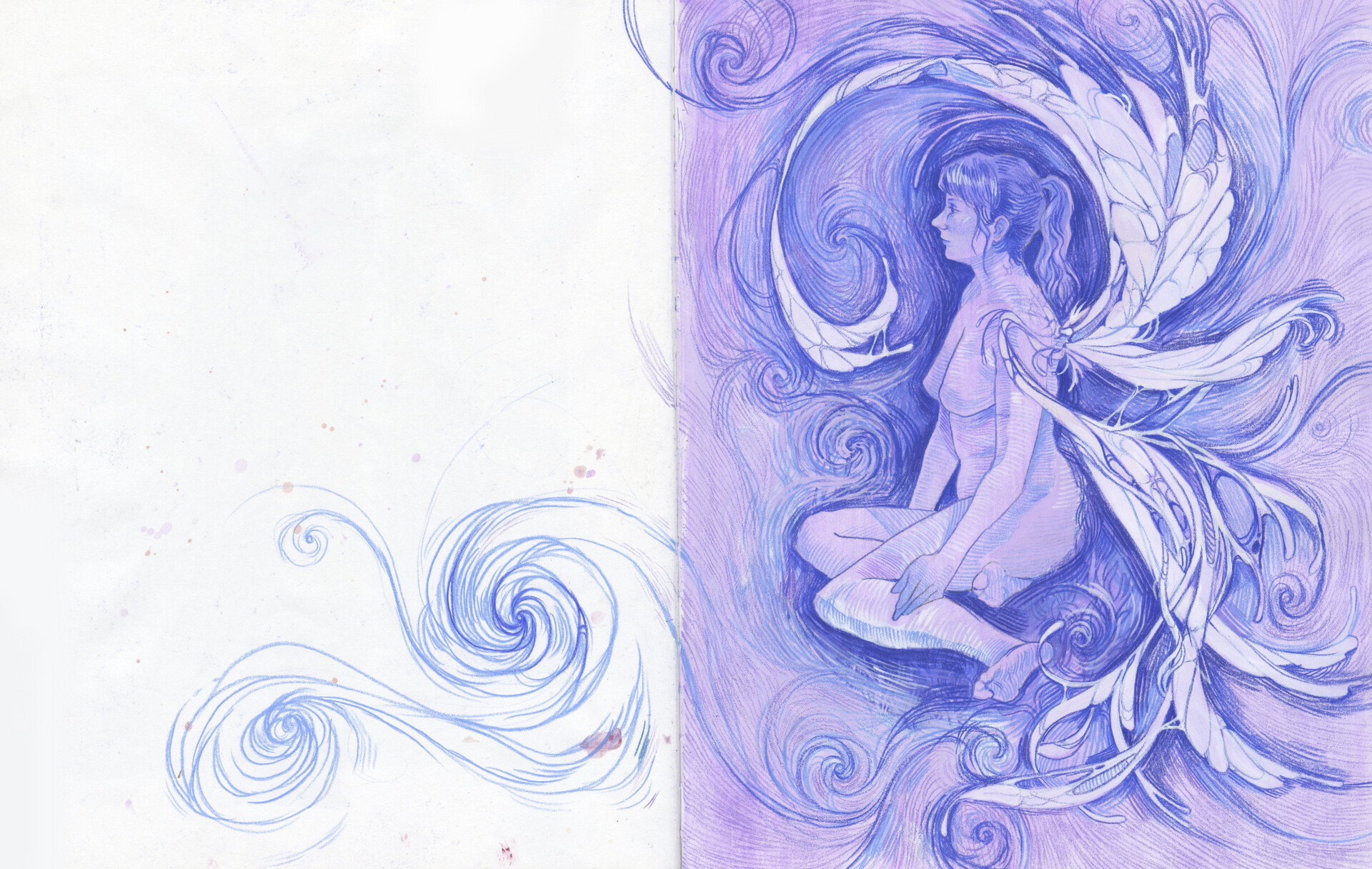 Danielle Murphy - Blue Wings- Figure drawing