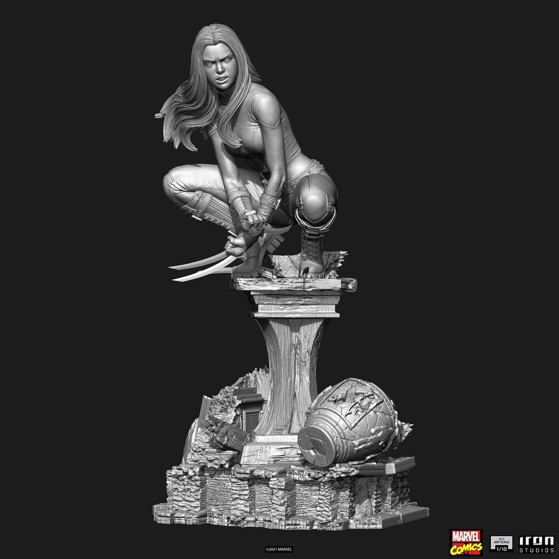 ArtStation - X-23 X-Men Statue 1/10 - images in Zbrush