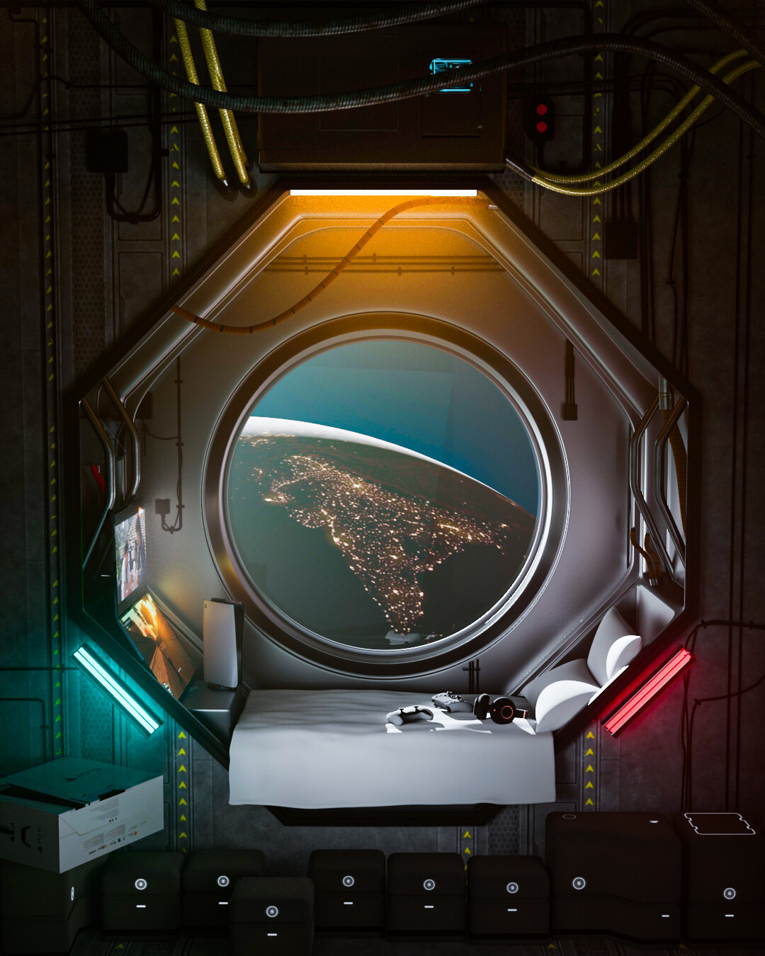 ArtStation - "Stellar Solitude: A Gamer's View from Orbit"