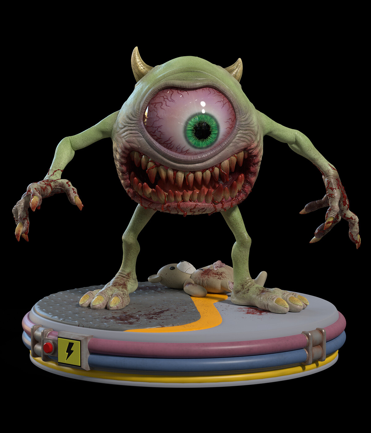 wazowski monster with sharp