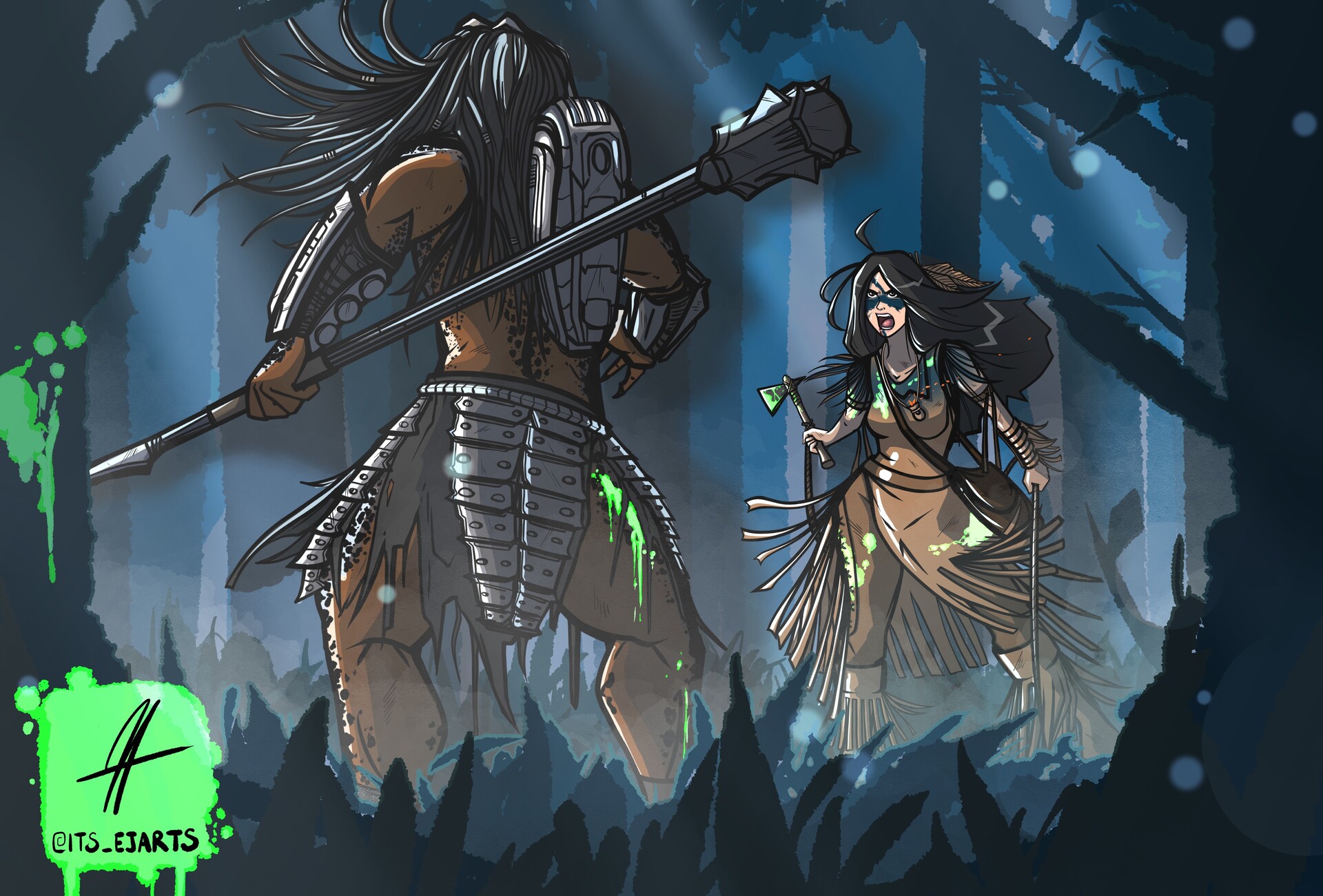 ArtStation - Fan Art: Naru vs The Feral Predator