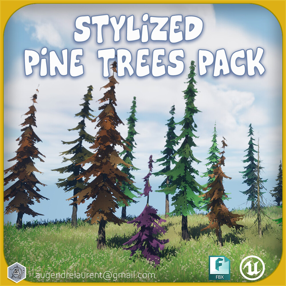 ArtStation - Stylized Pine Tree Pack – Game Ready Trees for Unreal Engine