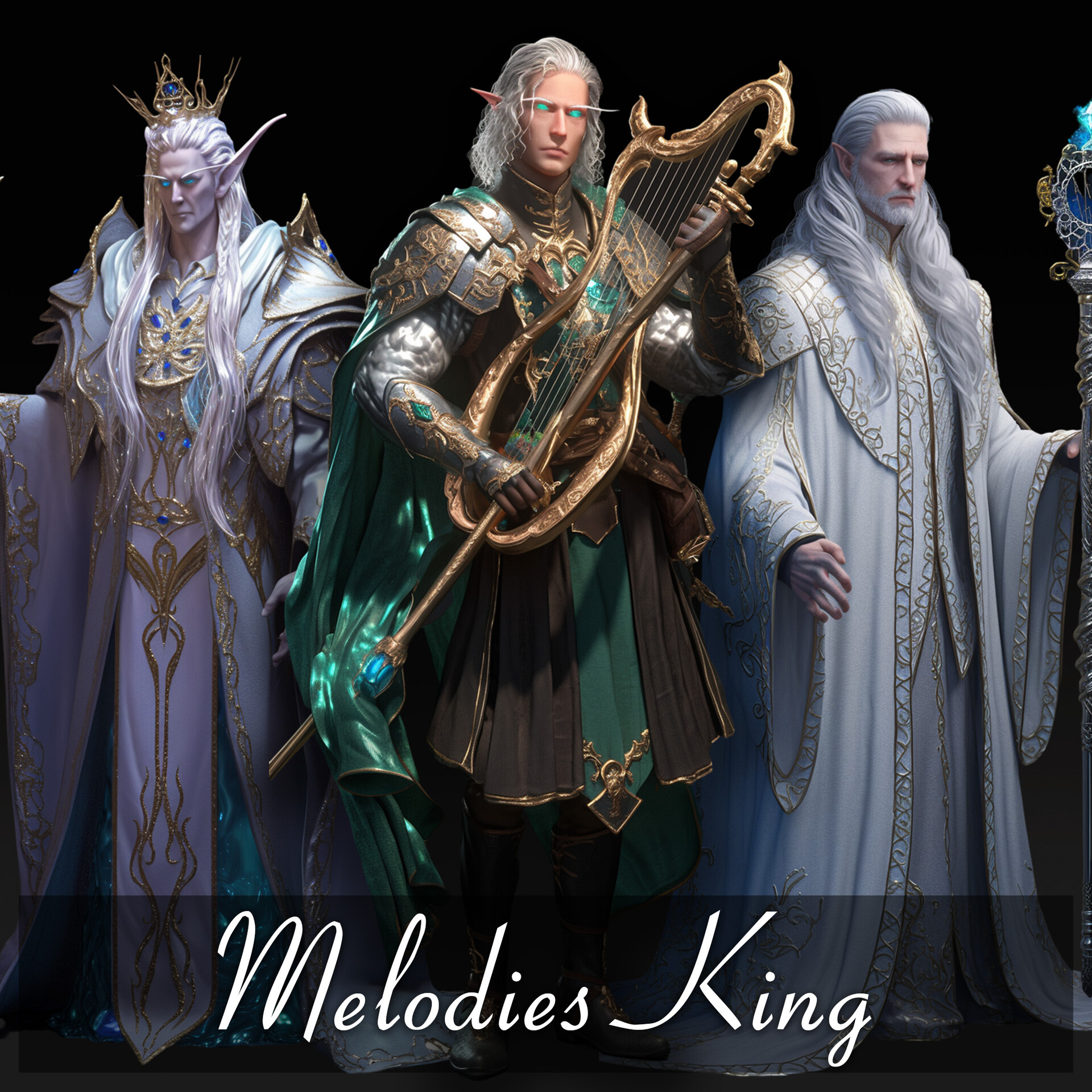 ArtStation - 500 Fantasy Melodies King (Full Body) - Character ...