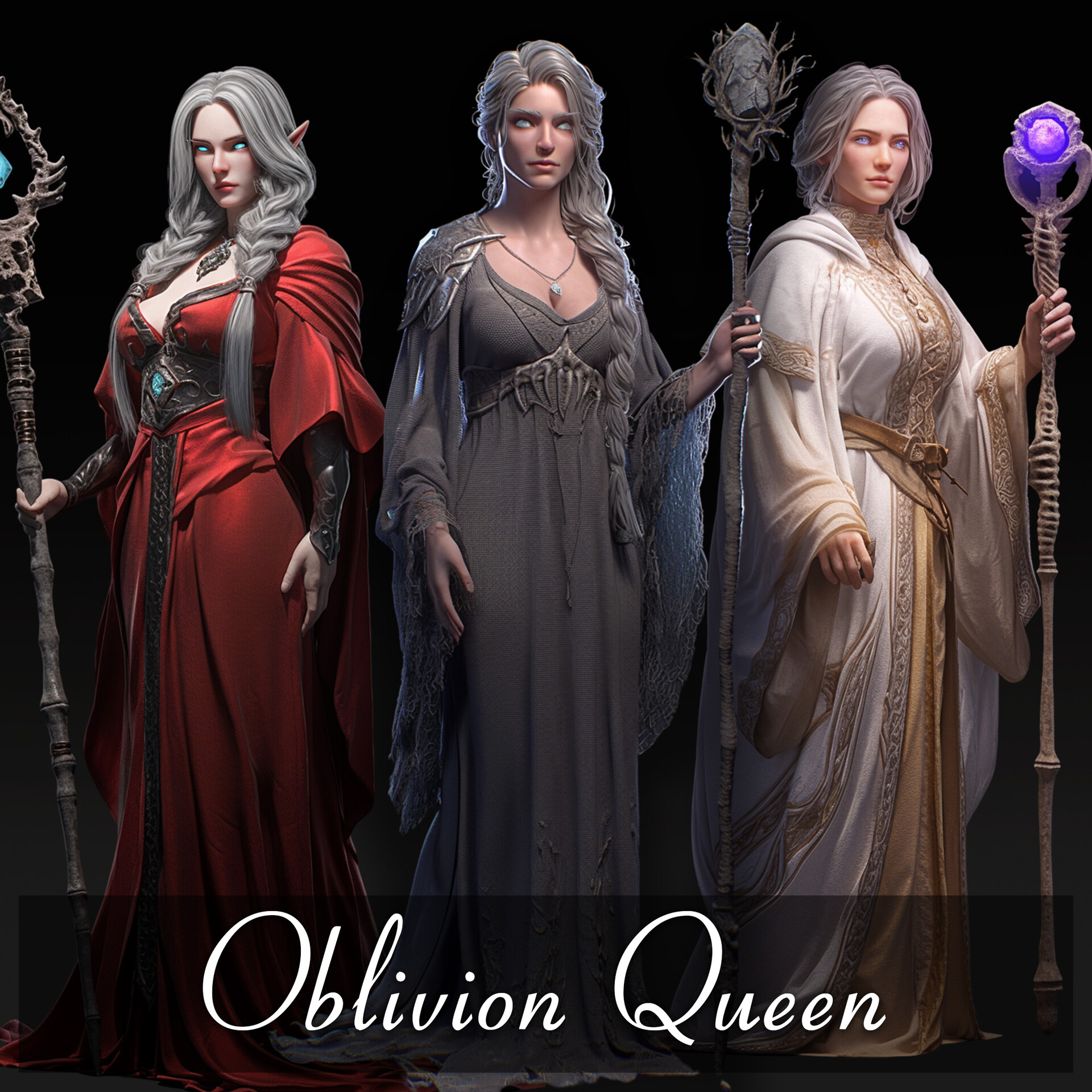 ArtStation - 500 Fantasy Oblivion Queen (Full Body) - Character Reference Image Pack | 4K | v.130