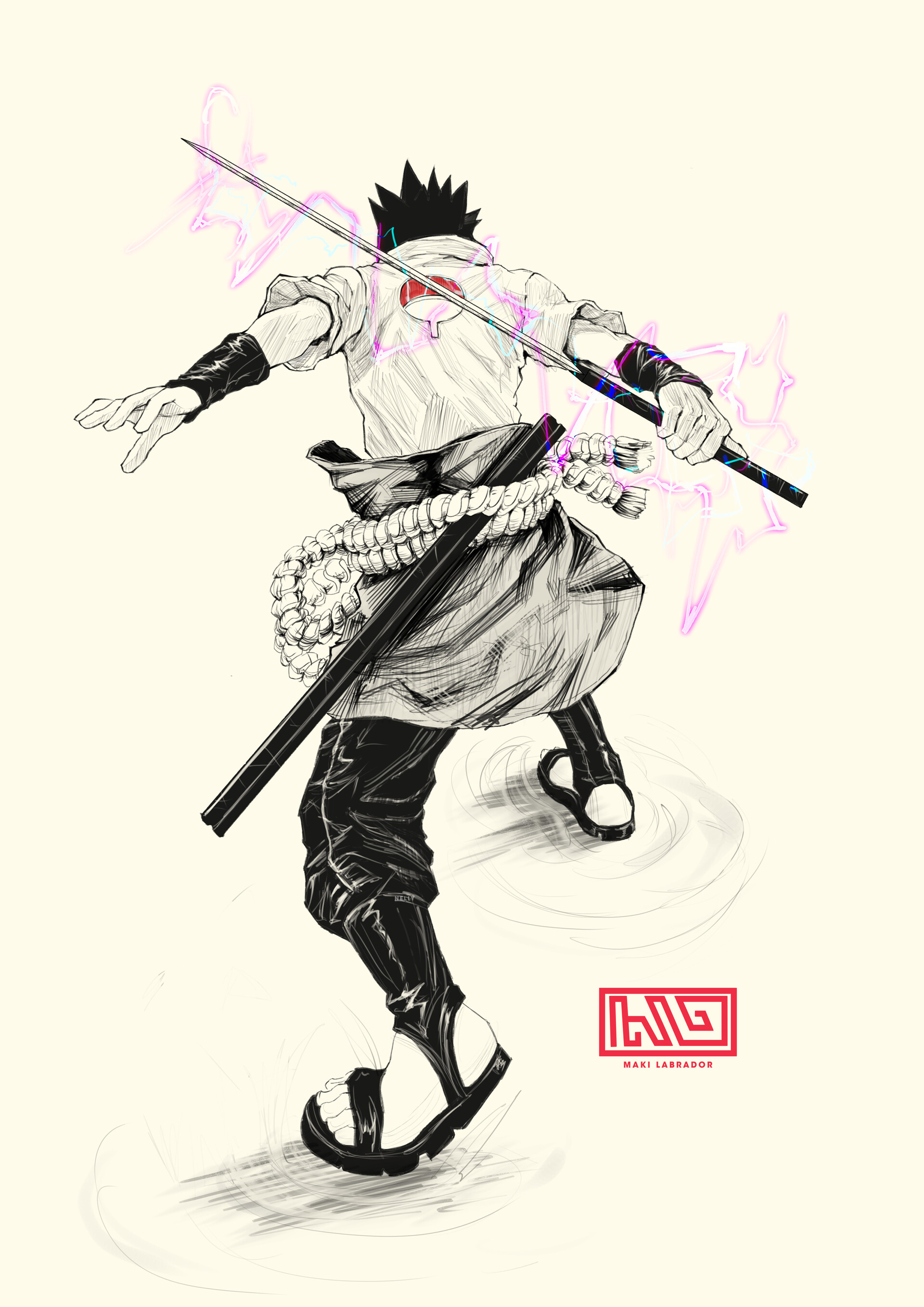 sasuke sword drawing