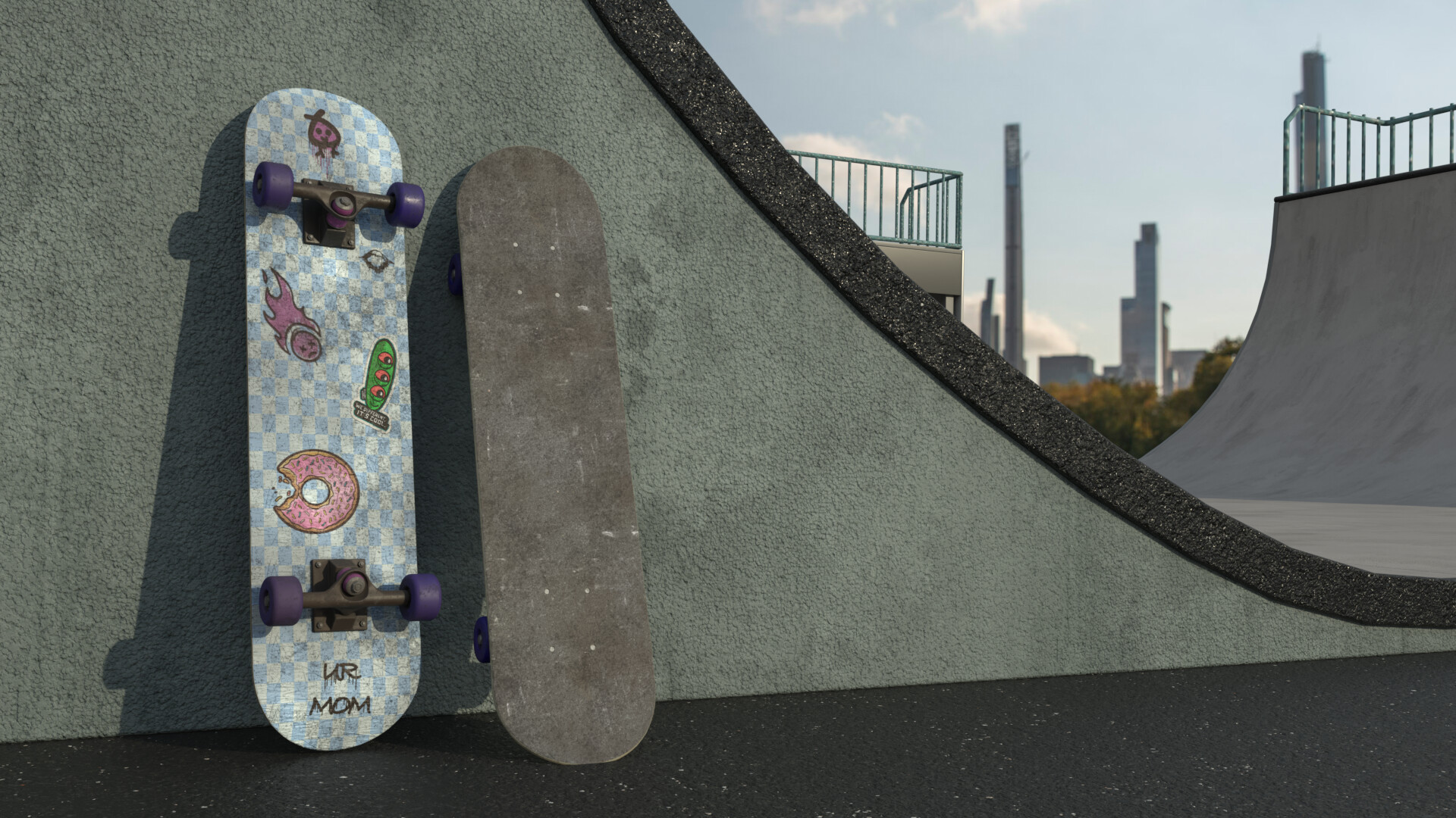 ArtStation - Skateboard Texturing Renders