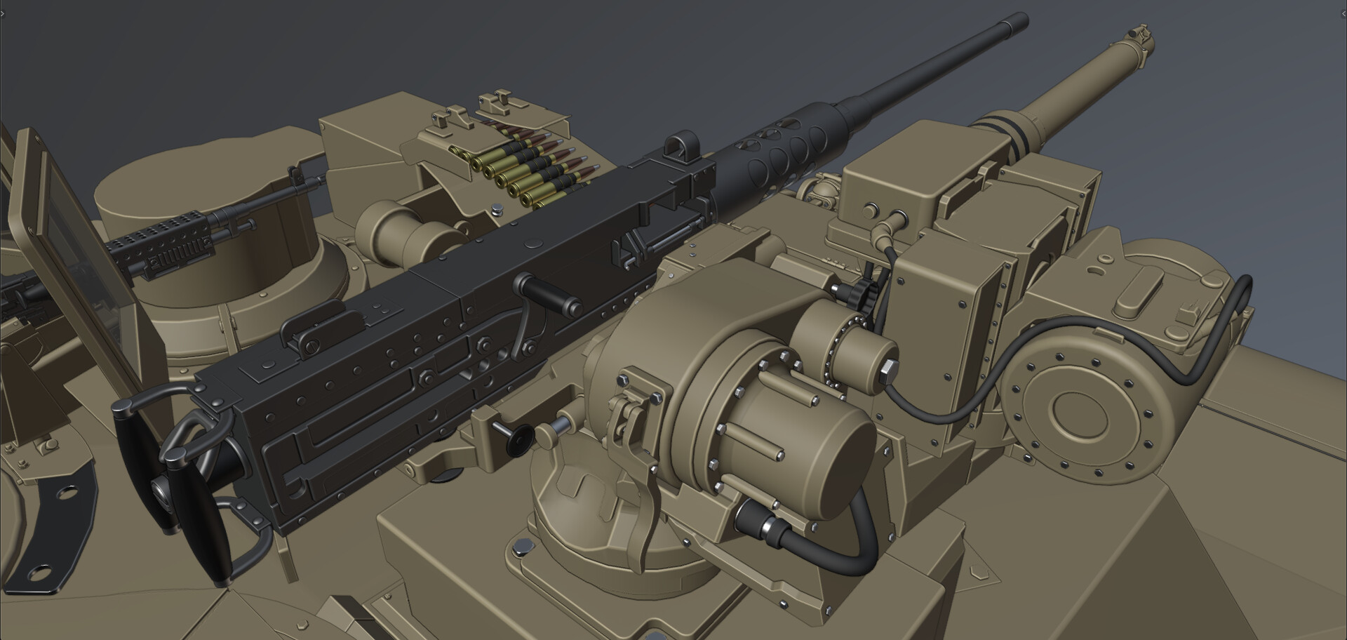 ArtStation - M2 Browning Heavy Barrel mounted to CROWS-LP